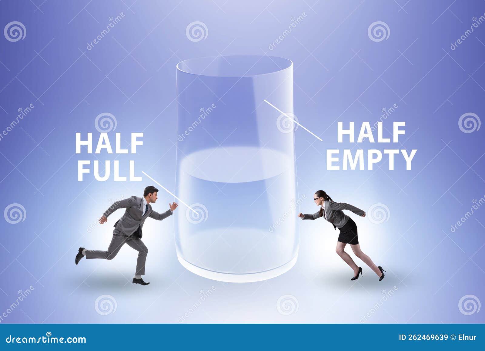 Businessman in Half Empty Half Full Glass Concept Stock Image - Image ...