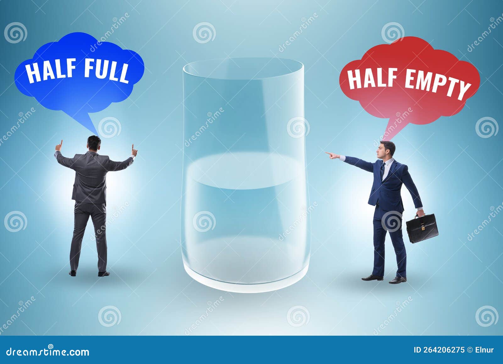 Businessman in Half Empty Half Full Glass Concept Stock Image - Image of freshness, business ...