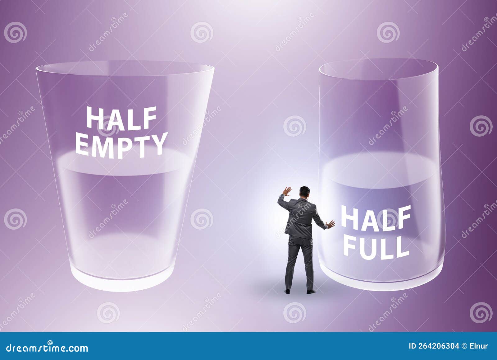 Businessman in Half Empty Half Full Glass Concept Stock Photo - Image of mineral, attitude ...