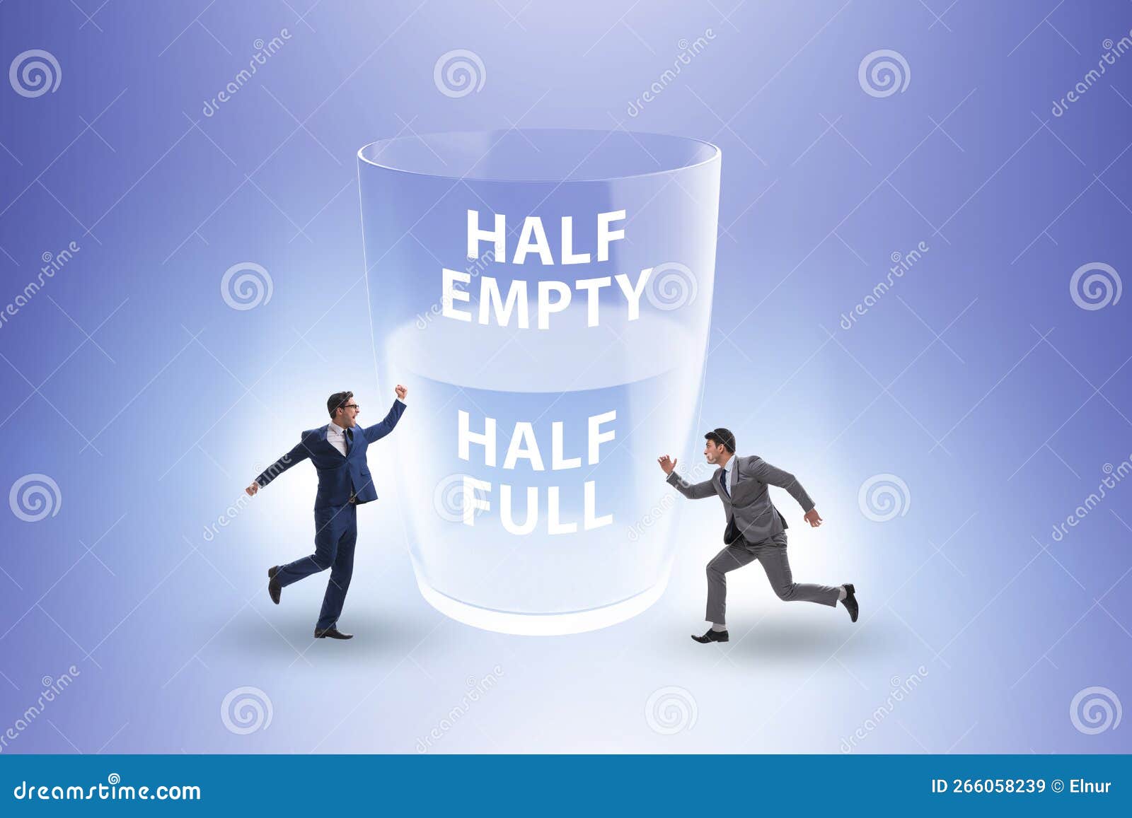 Businessman in Half Empty Half Full Glass Concept Stock Image - Image of businessman, cold ...
