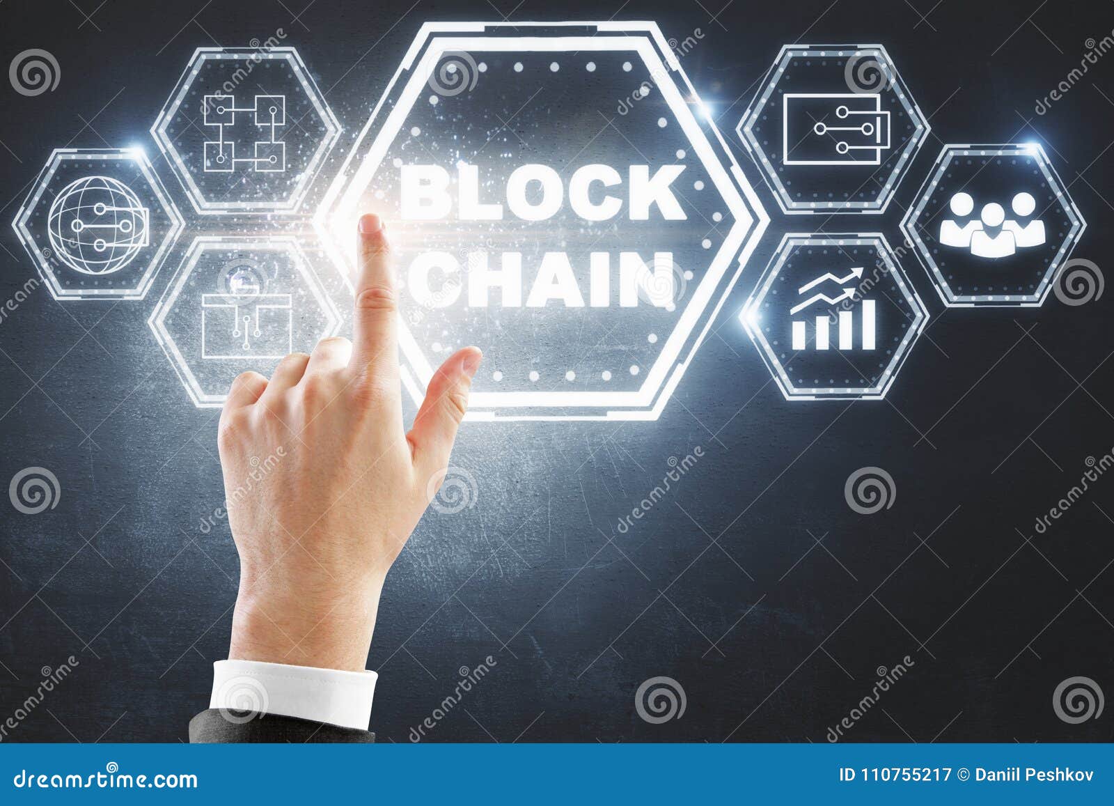 Cryptocurrency and Block Chain Concept Stock Image - Image of ...