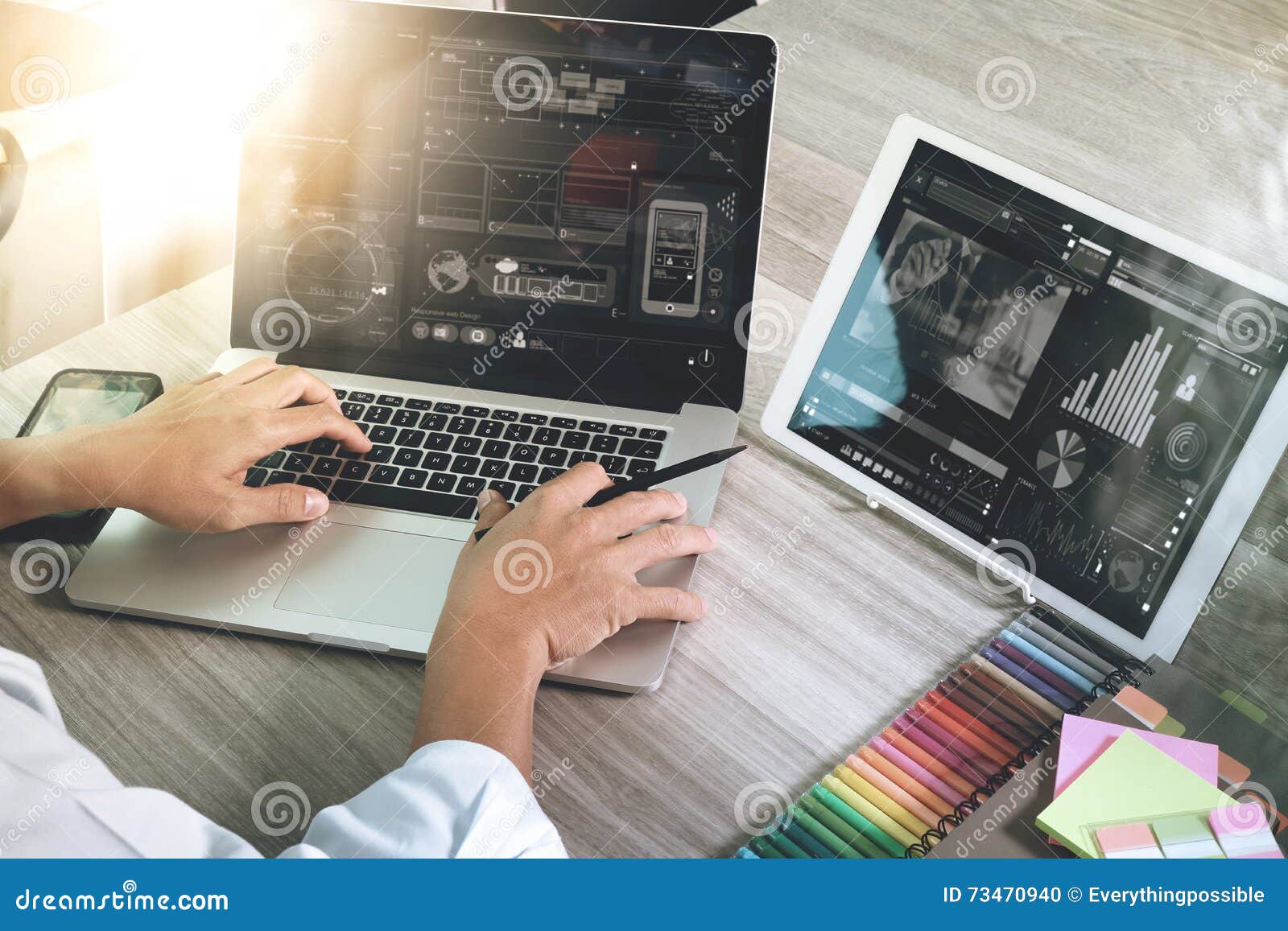 Businessman Hand Attending Video Conference with Laptop Computer Stock ...