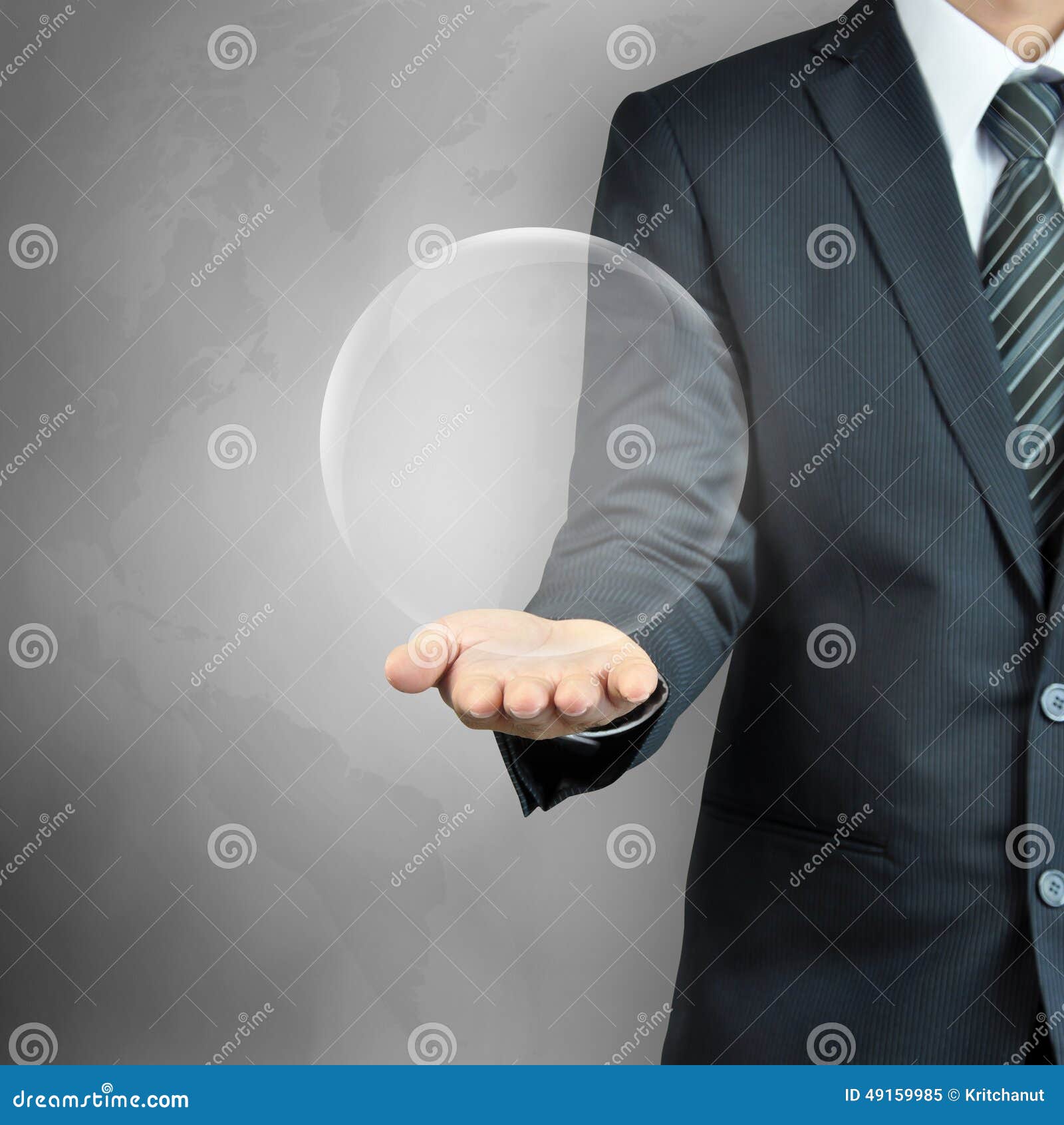 Businessman Hand Carrying Empty Transparent Ball or Globe Stock Image ...