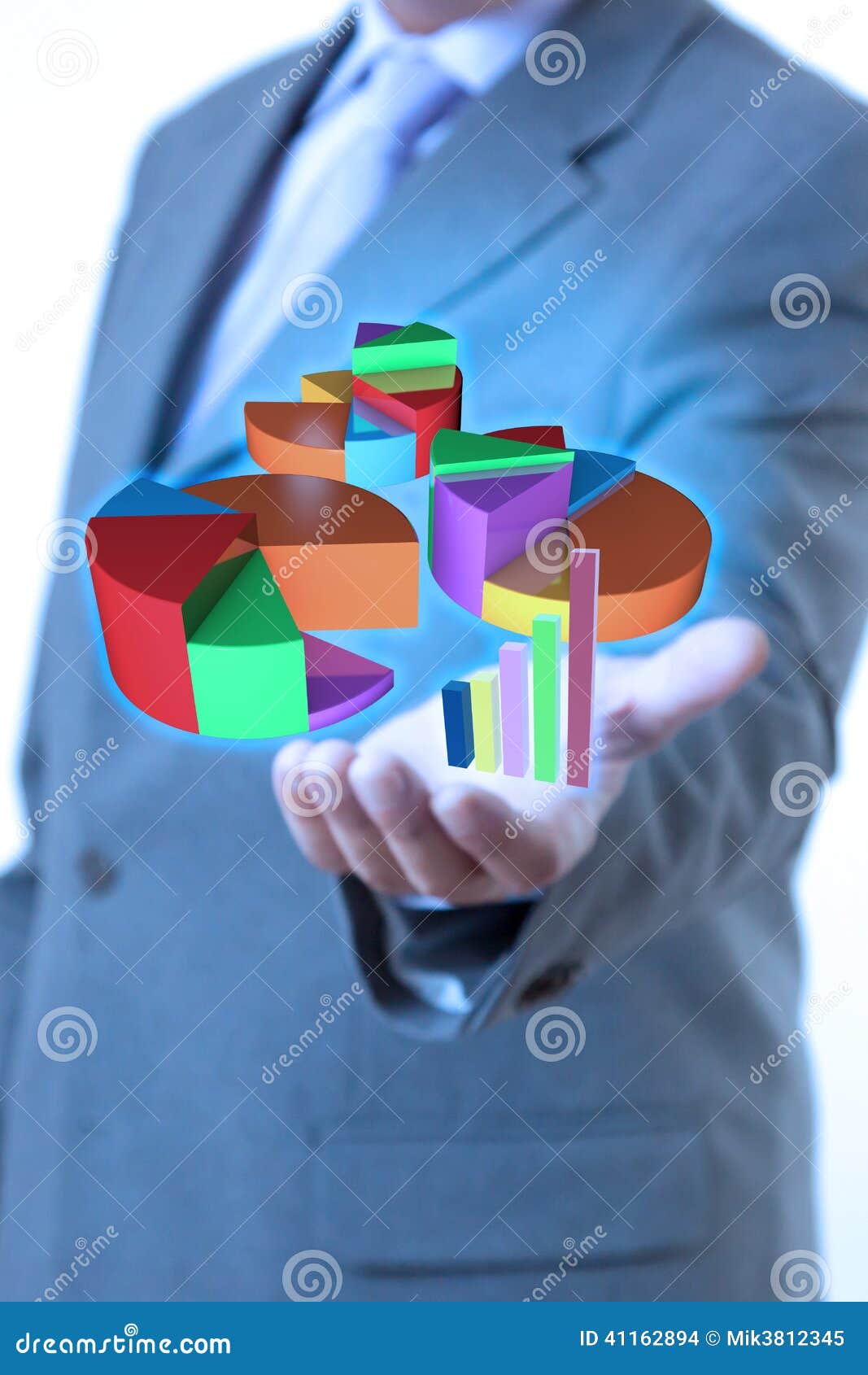 Hand And Chart Isolated At White Background Royalty-Free Stock Photo ...