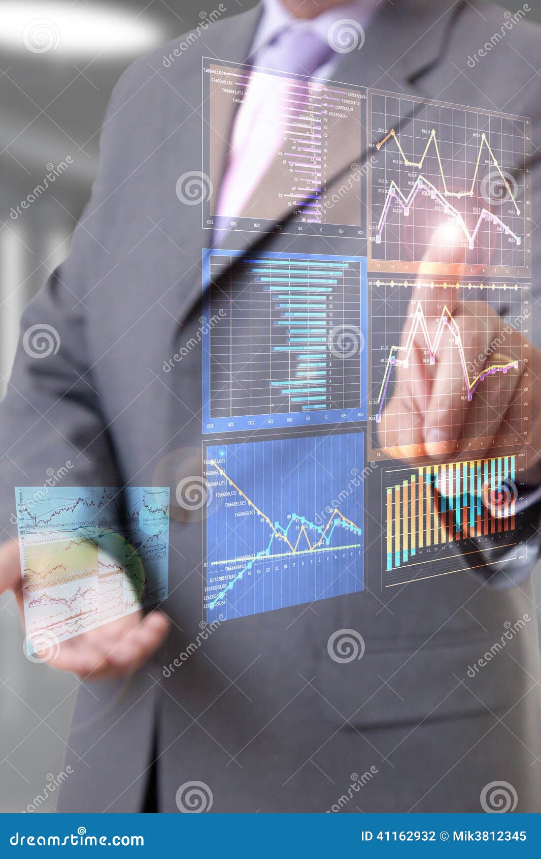 Hand And Chart Isolated At White Background Royalty-Free Stock Photo ...