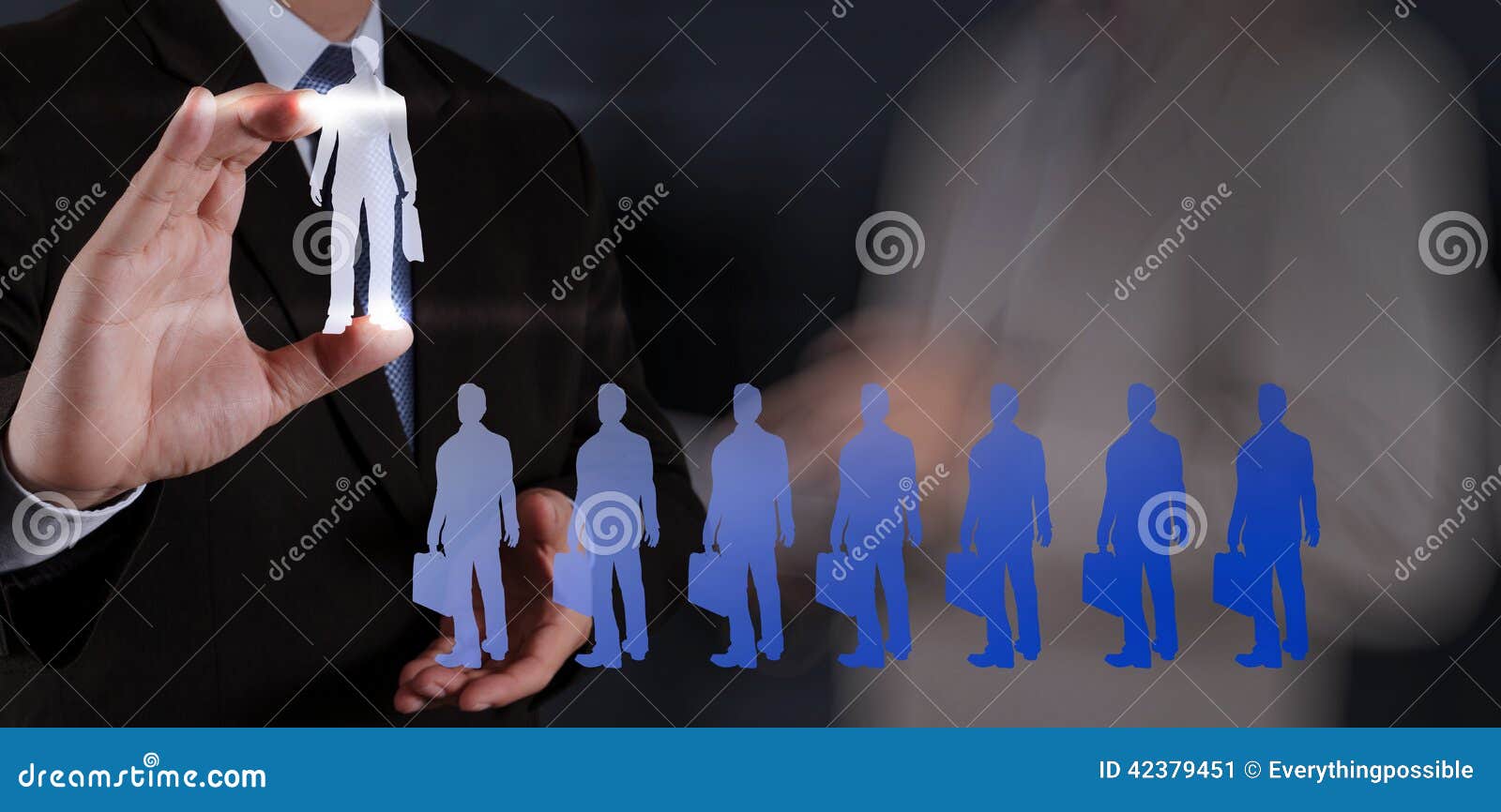 Businessman Hand Choosing People Icon Stock Image - Image of career ...