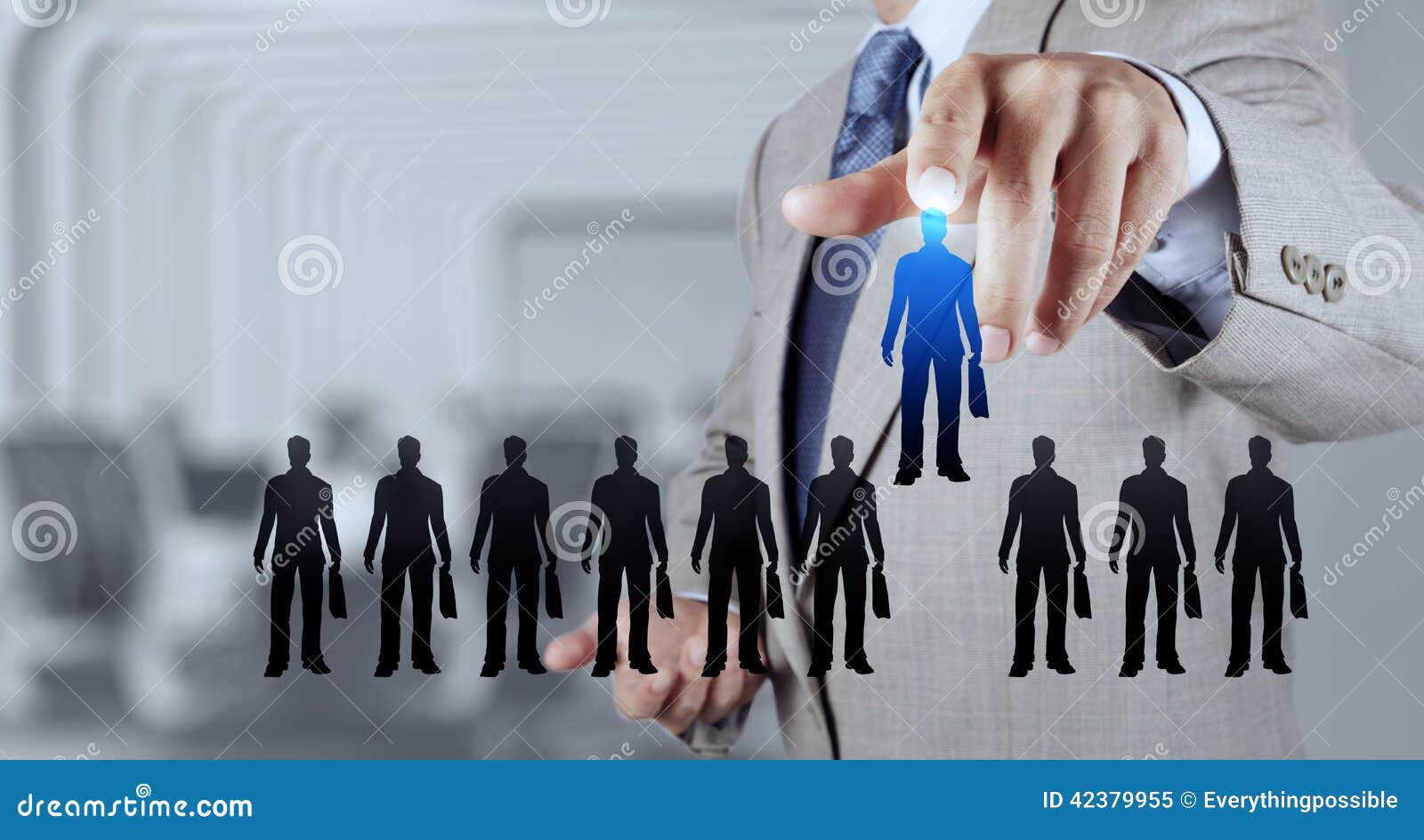 Businessman Hand Choosing People Icon Stock Image - Image of group ...