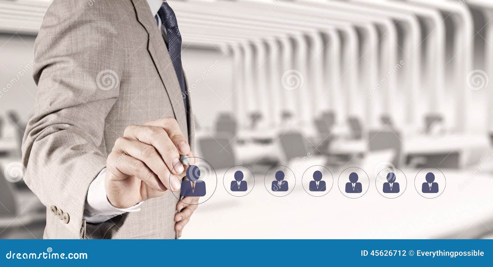 Businessman Hand Choosing People Icon Stock Photo - Image of networking ... Businessman Hand Choosing People Icon Stock Photo - Image of networking ...