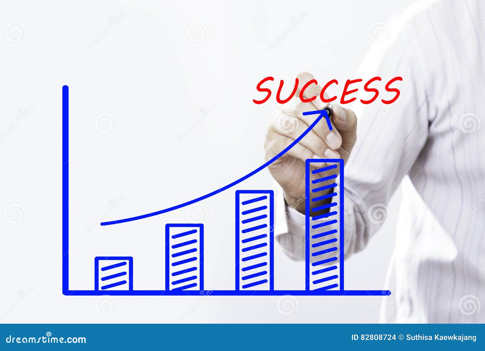 Businessman Hand Drawing Graph of Successful Growth of Business Stock ...