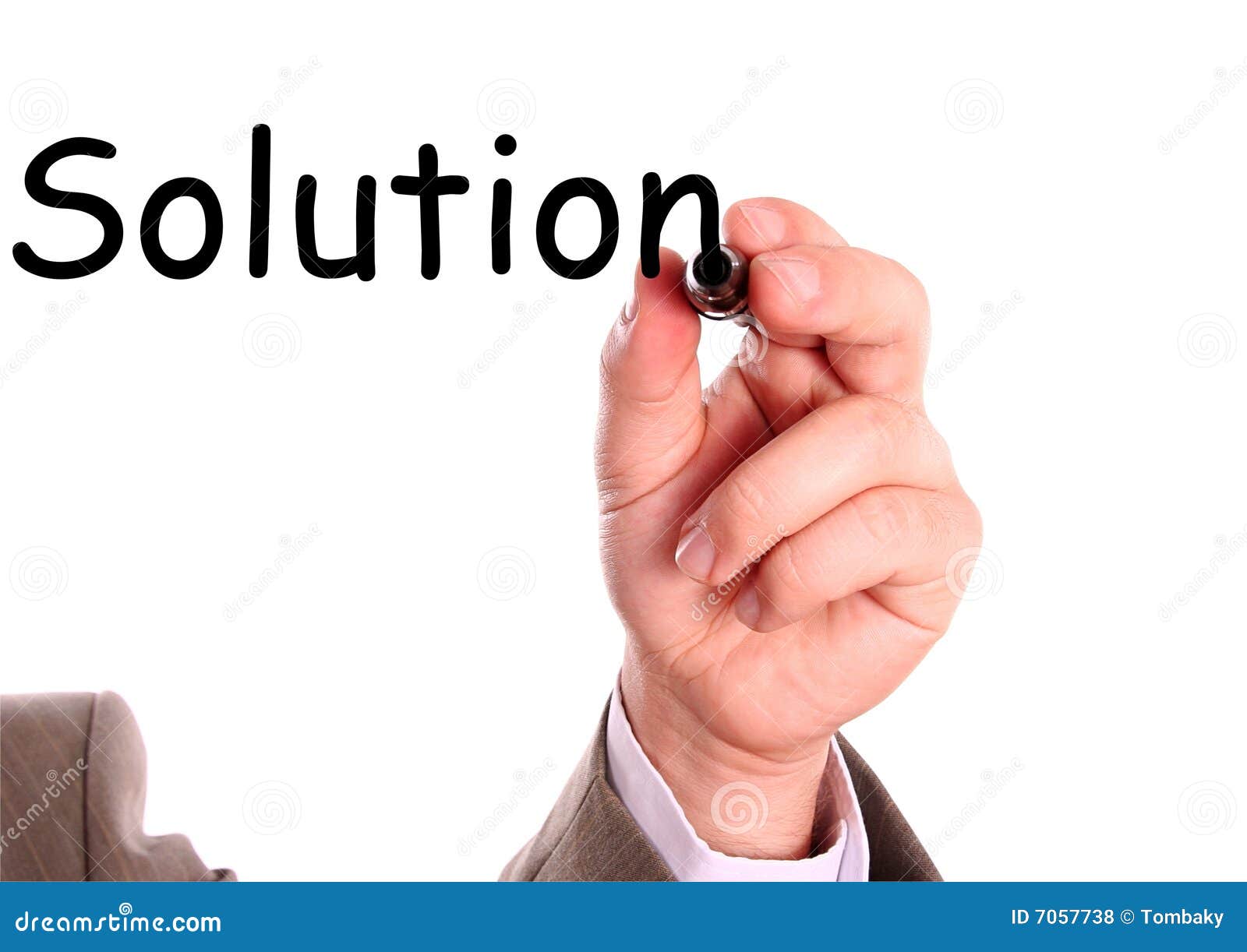 Businessman Hand Drawing Word Solution Stock Photo - Image of good ...