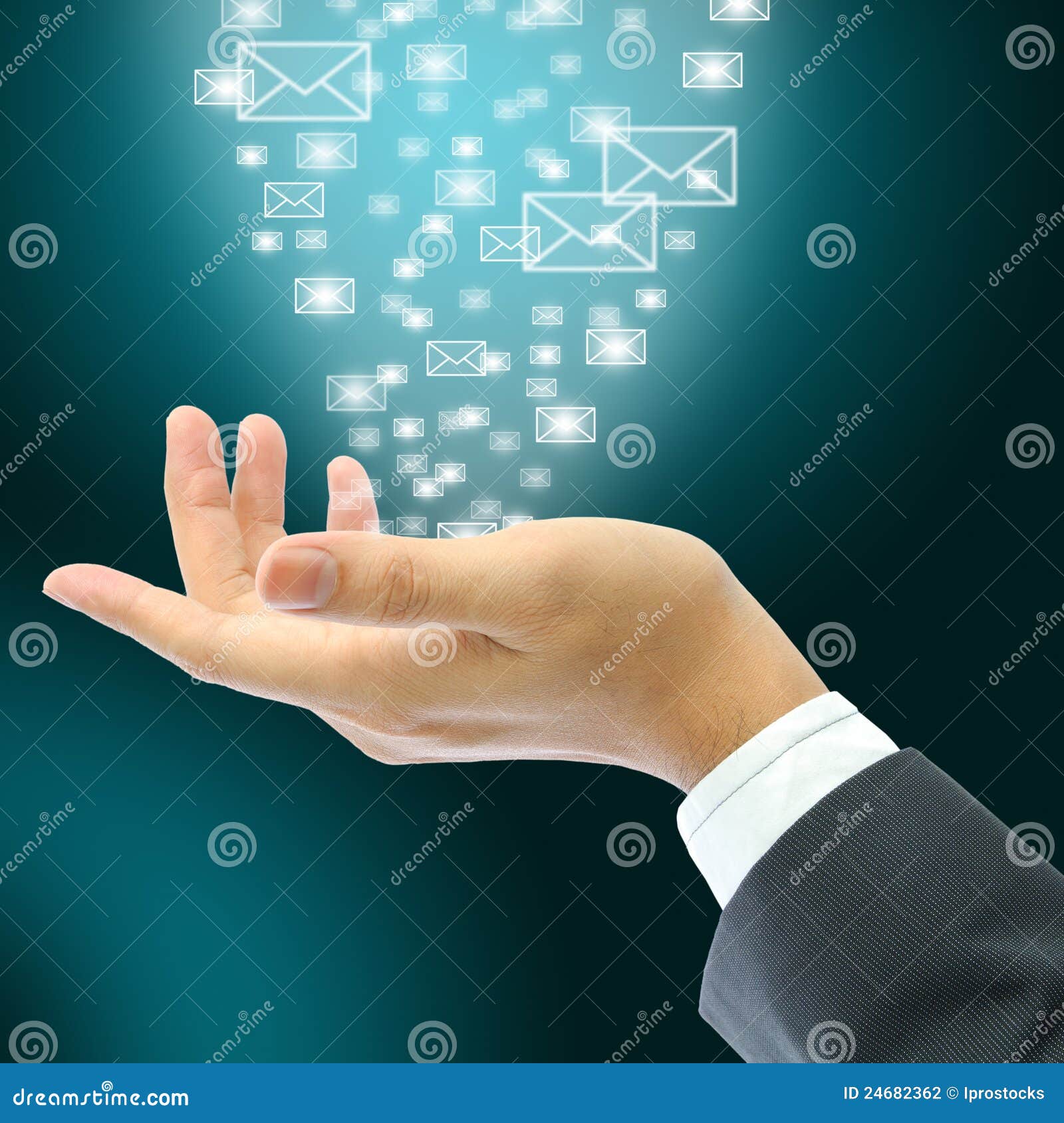 Businessman Hand with Email Stock Photo - Image of sphere, color: 24682362