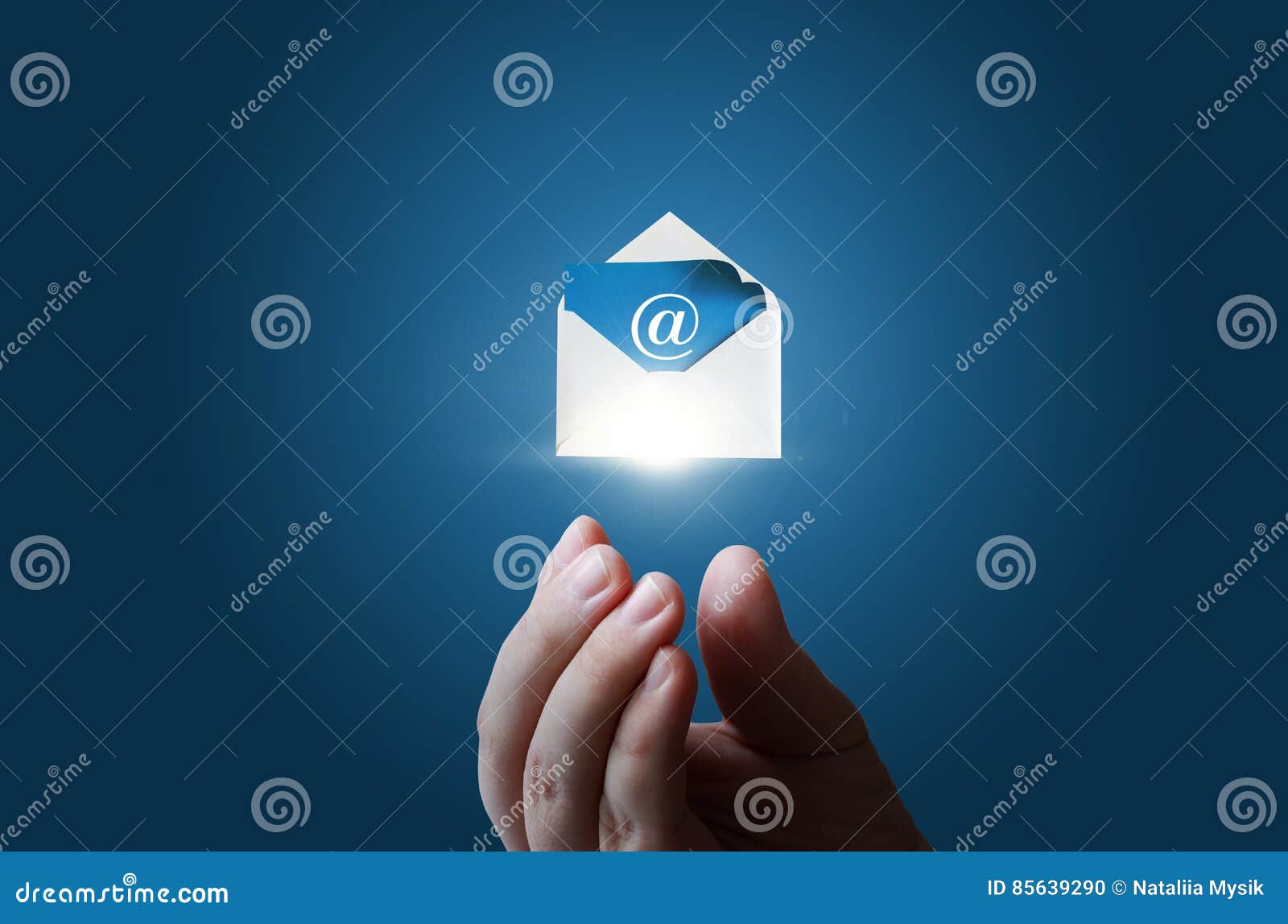 In Businessman Hand the Envelope with the Electronic Message . Stock ...