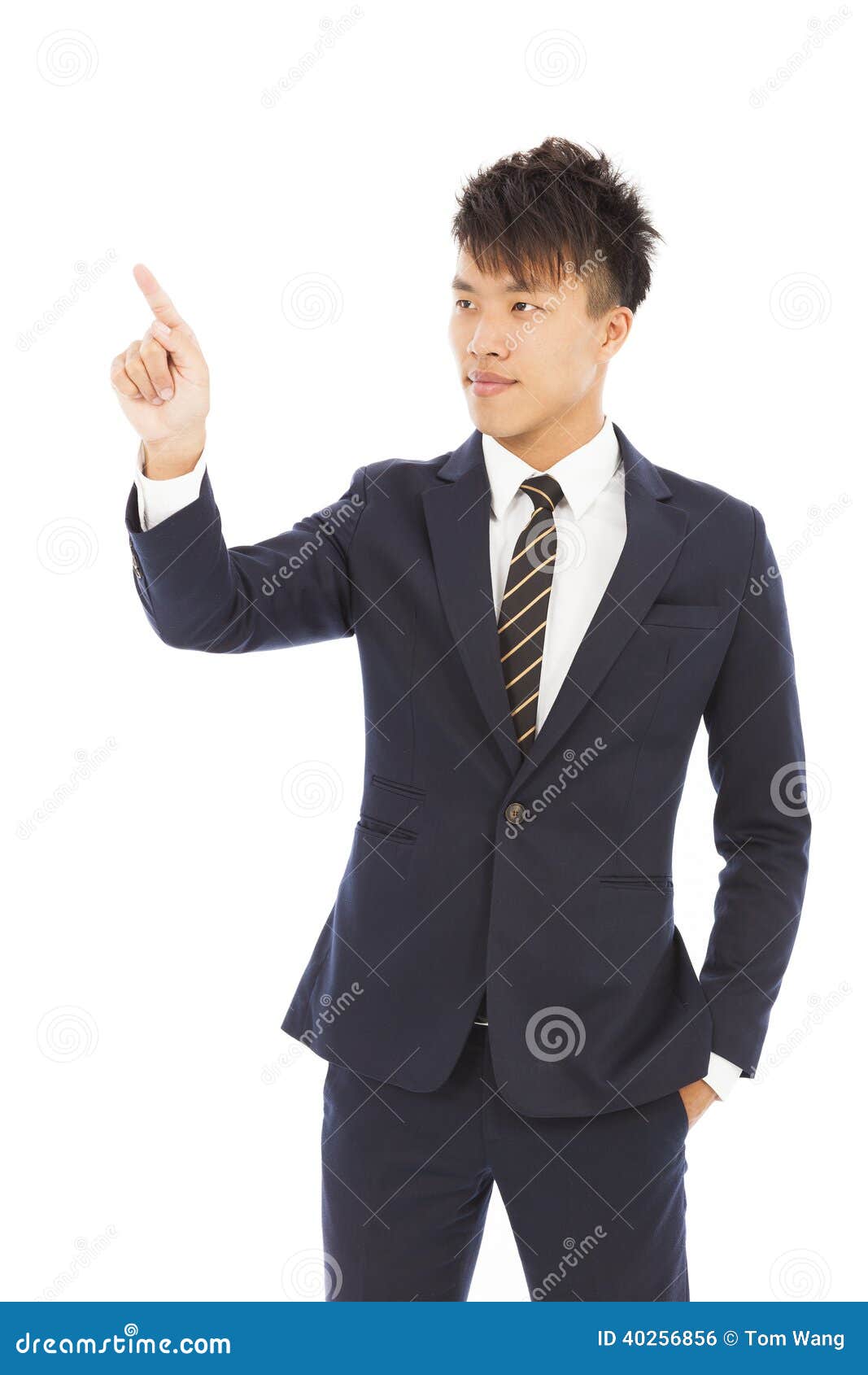 Businessman Hand and Finger Touching Screen Stock Photo - Image of ...
