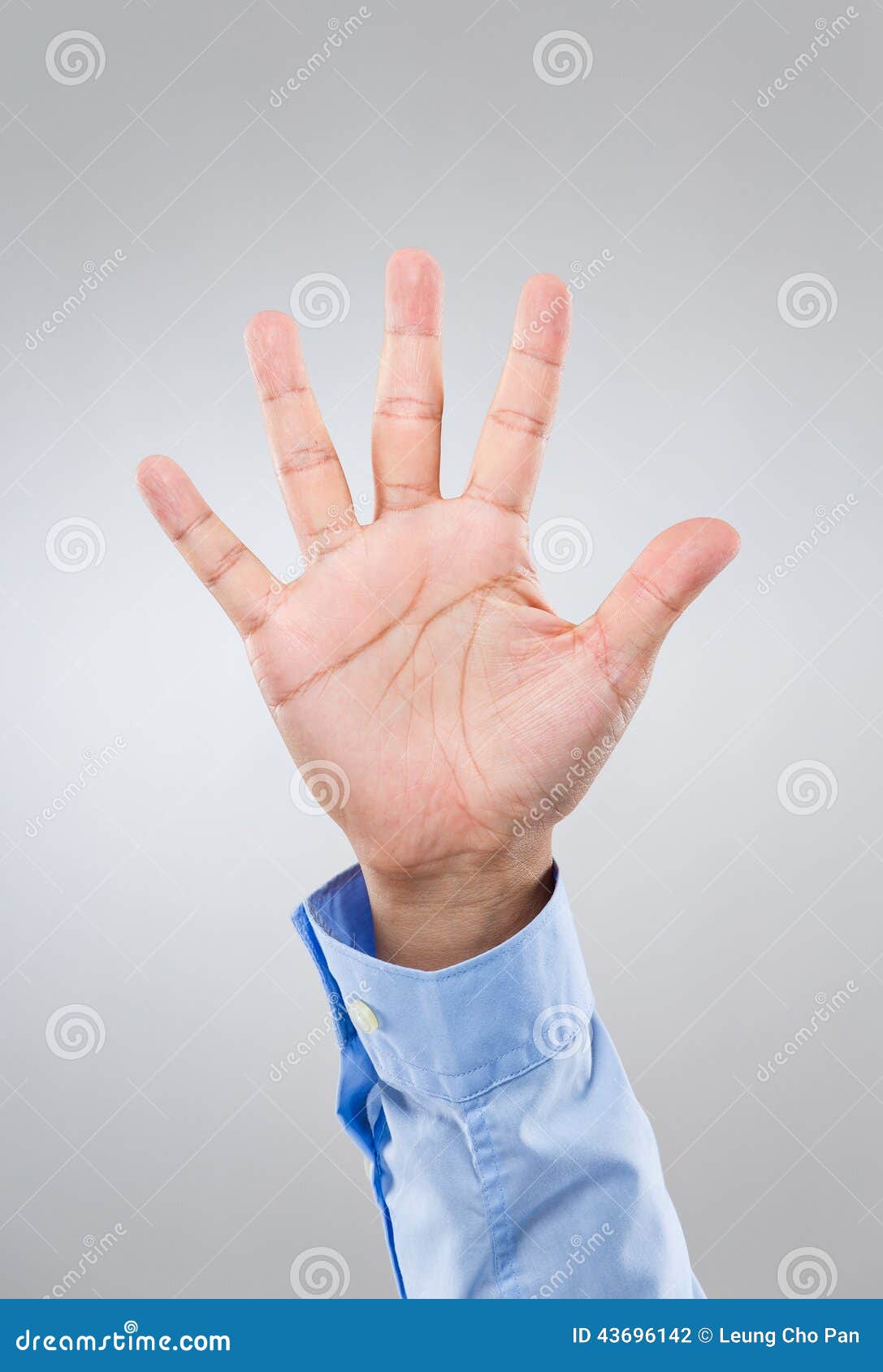 Businessman Hand Gesture Show Number Five Stock Photo - Image of grey ...