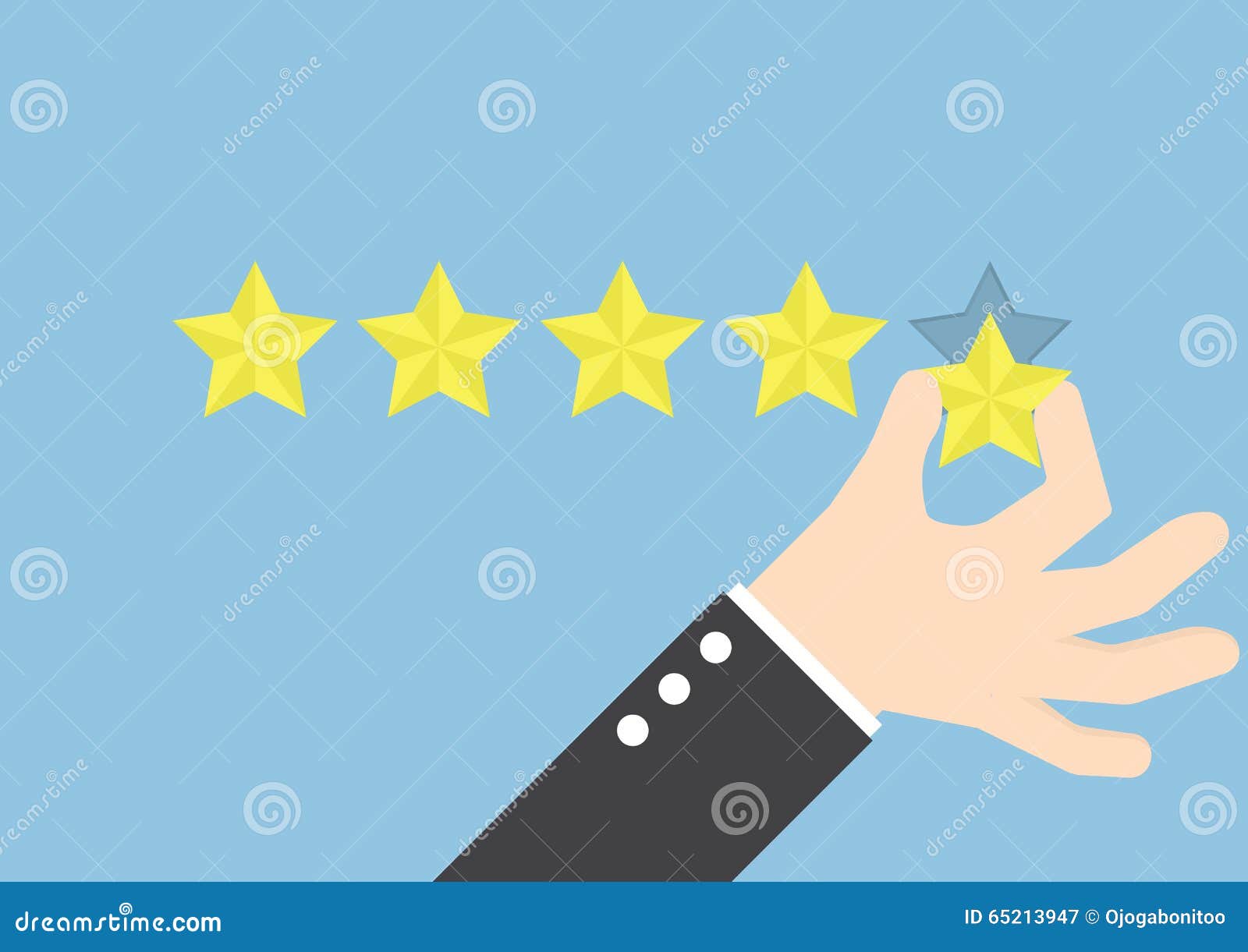 Businessman Hand Giving Five Star Rating, Feedback Concept Stock Vector ...