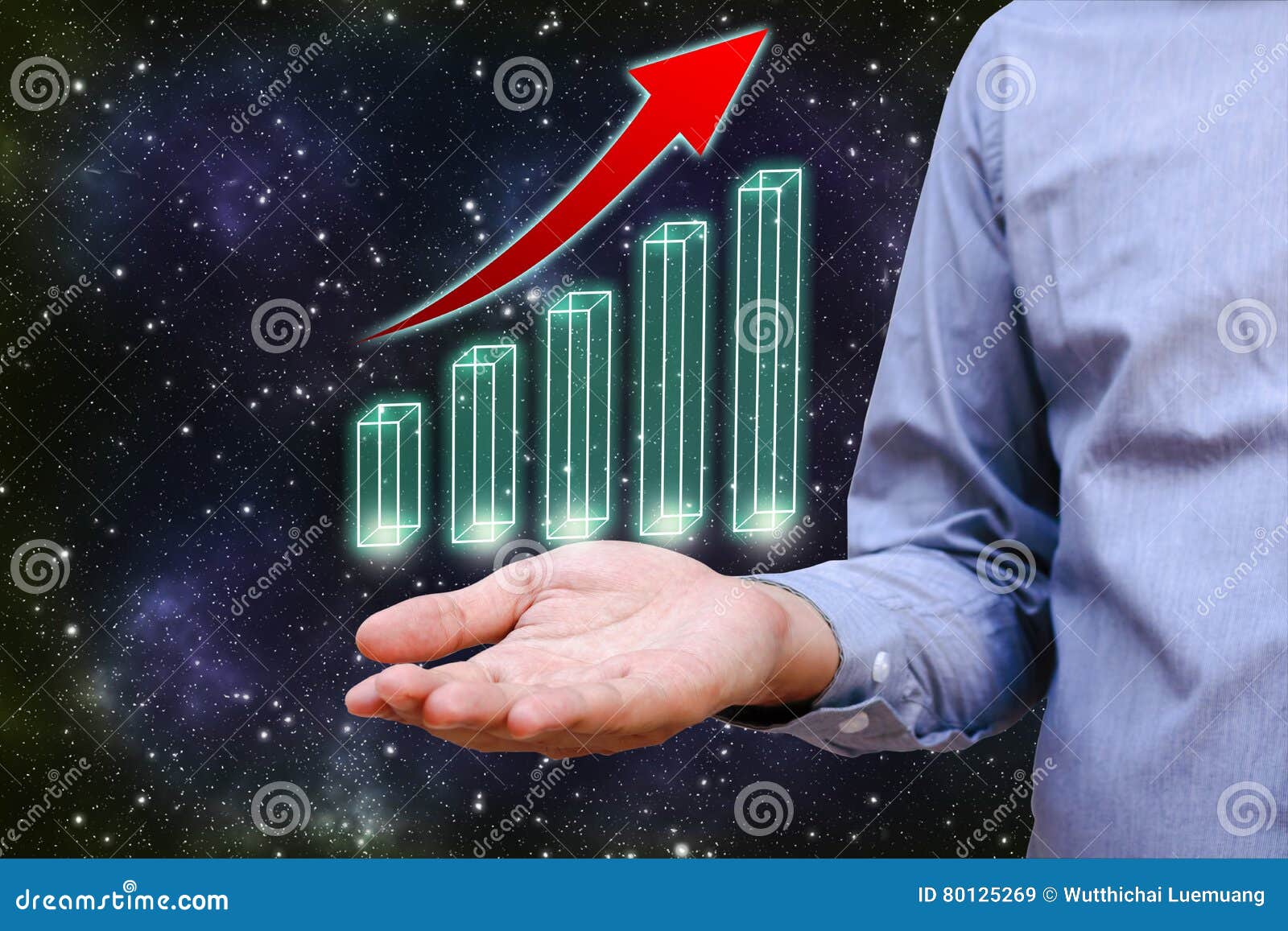 Man Holding Chart Arrow Stock Photography | CartoonDealer.com #75876098