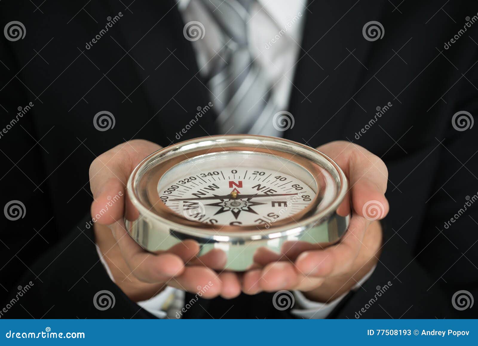 Businessman Hand Holding Compass Stock Image - Image of tool, south ...