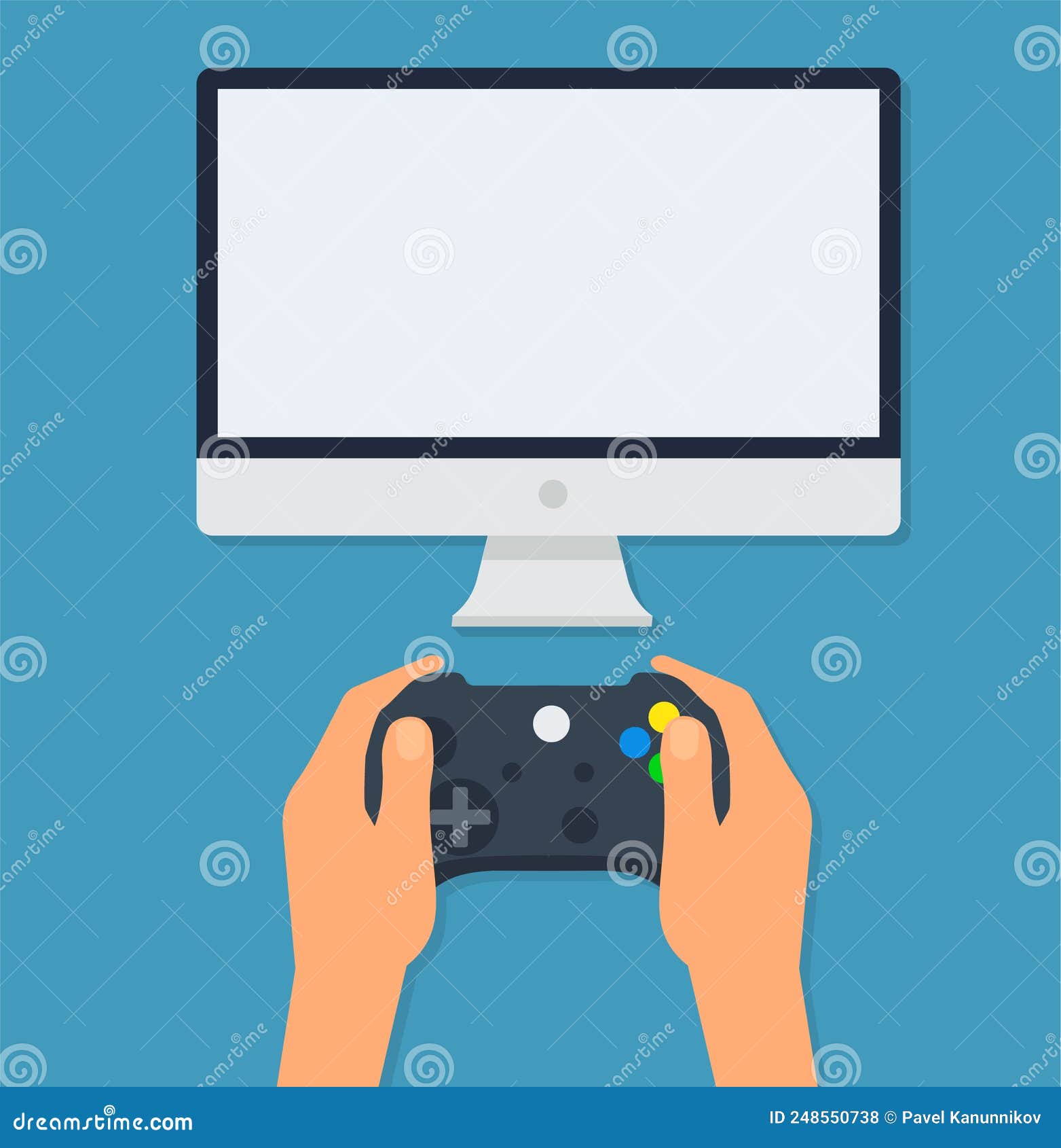 Businessman Hand Holding Game Controller - Flat Style Stock Vector ...