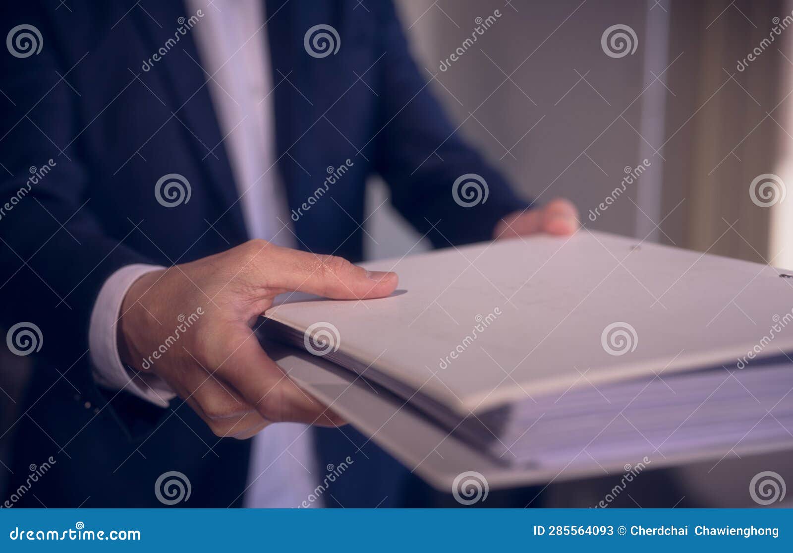 Businessman Hand Holding or Handing Over Document, Documentation ...