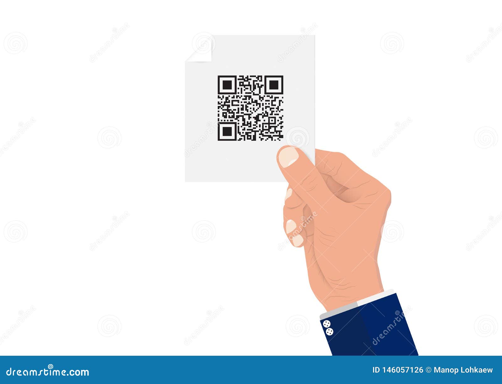 Businessman`s Hand Holding Paper with Qr Code Stock Vector ...