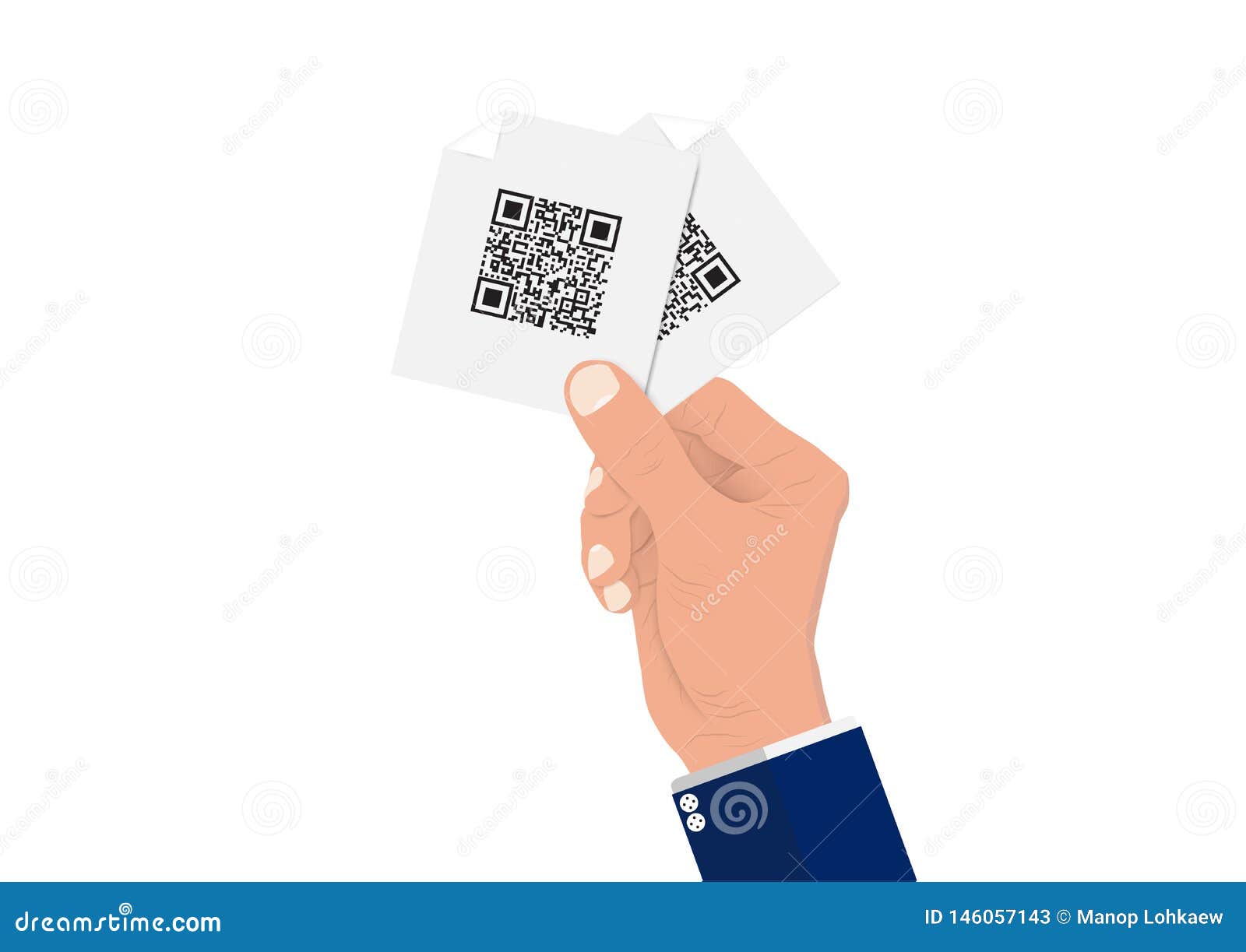Businessman`s Hand Holding Paper with Qr Code Stock Vector ...
