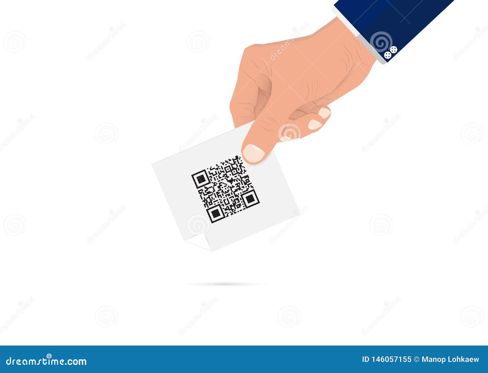 Businessman`s Hand Holding Paper with Qr Code Stock Vector ...