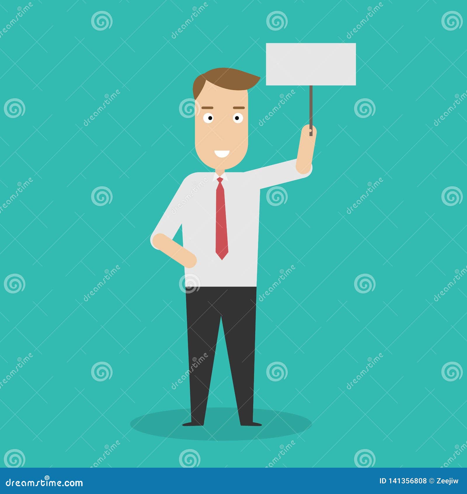 Businessman Hand Holding Protest Sign. Stock Vector - Illustration of ...