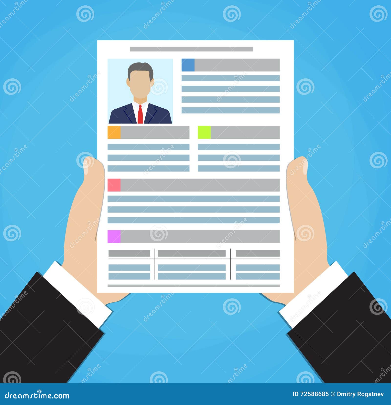 Resume Document Line And Silhouette Icon Set. CV Letter Form Pictogram ...