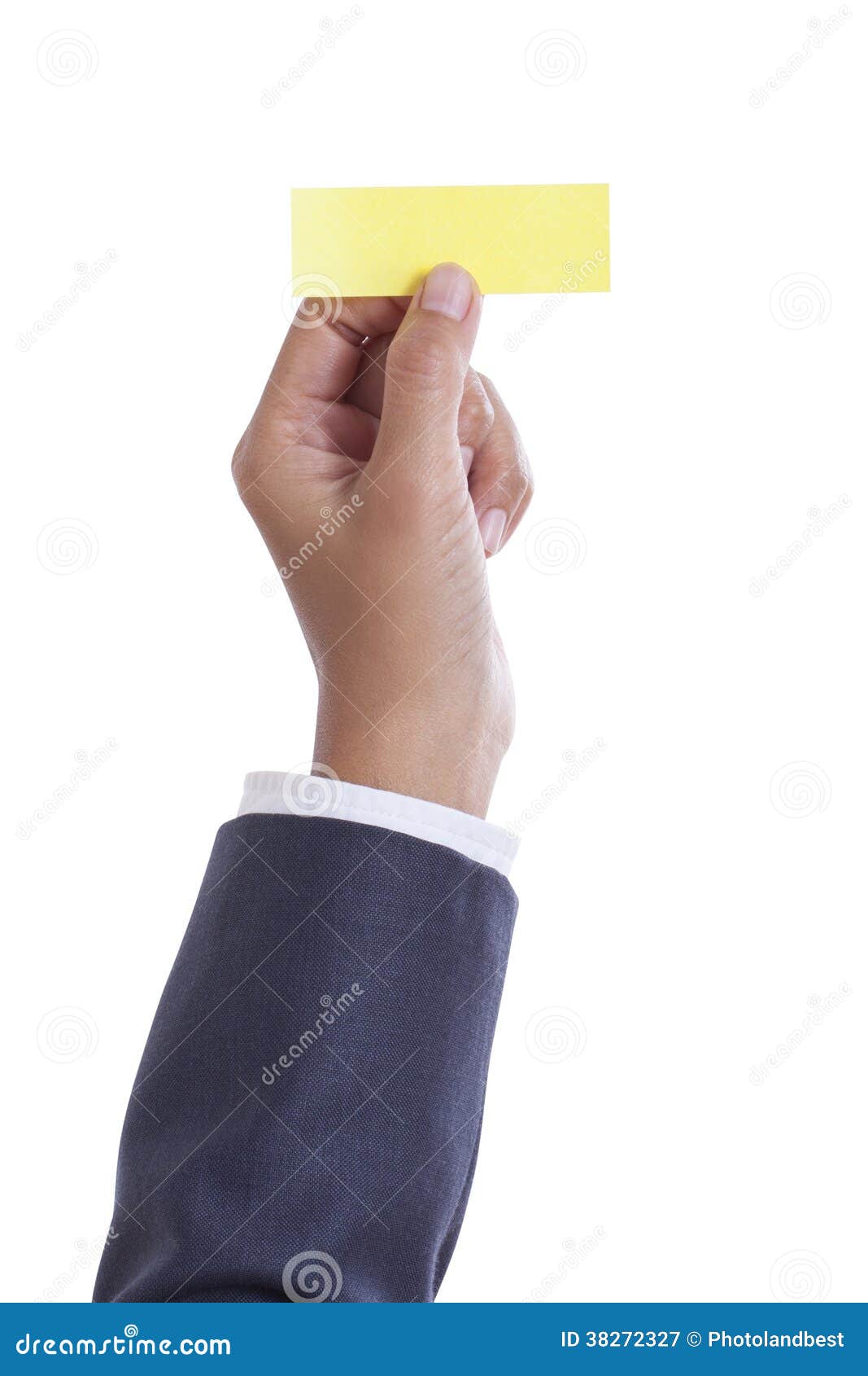 Businessman Hand Holding Sticky Note, Stock Image - Image of empty ...