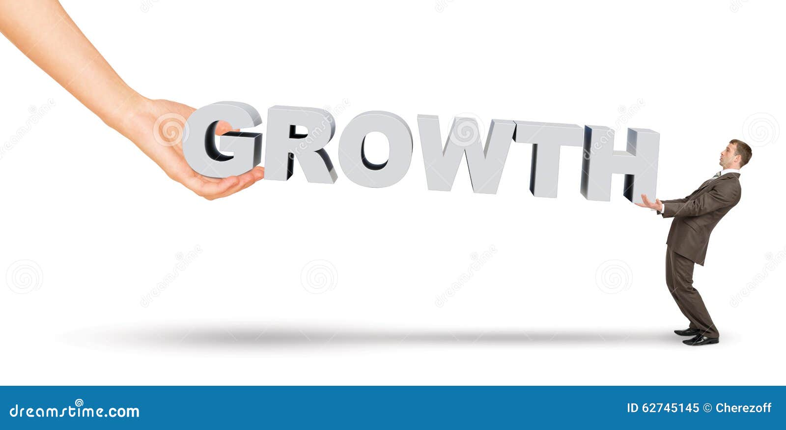 Businessman and Hand Holding Word Growth Stock Image - Image of hand ...