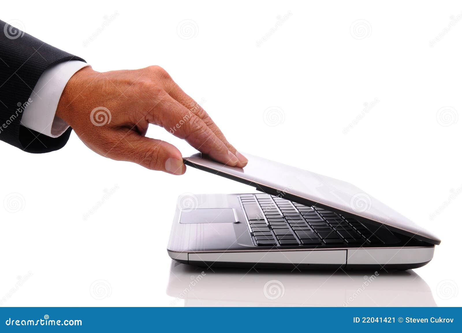 Businessman Hand and Laptop Stock Image - Image of businessman, white ...