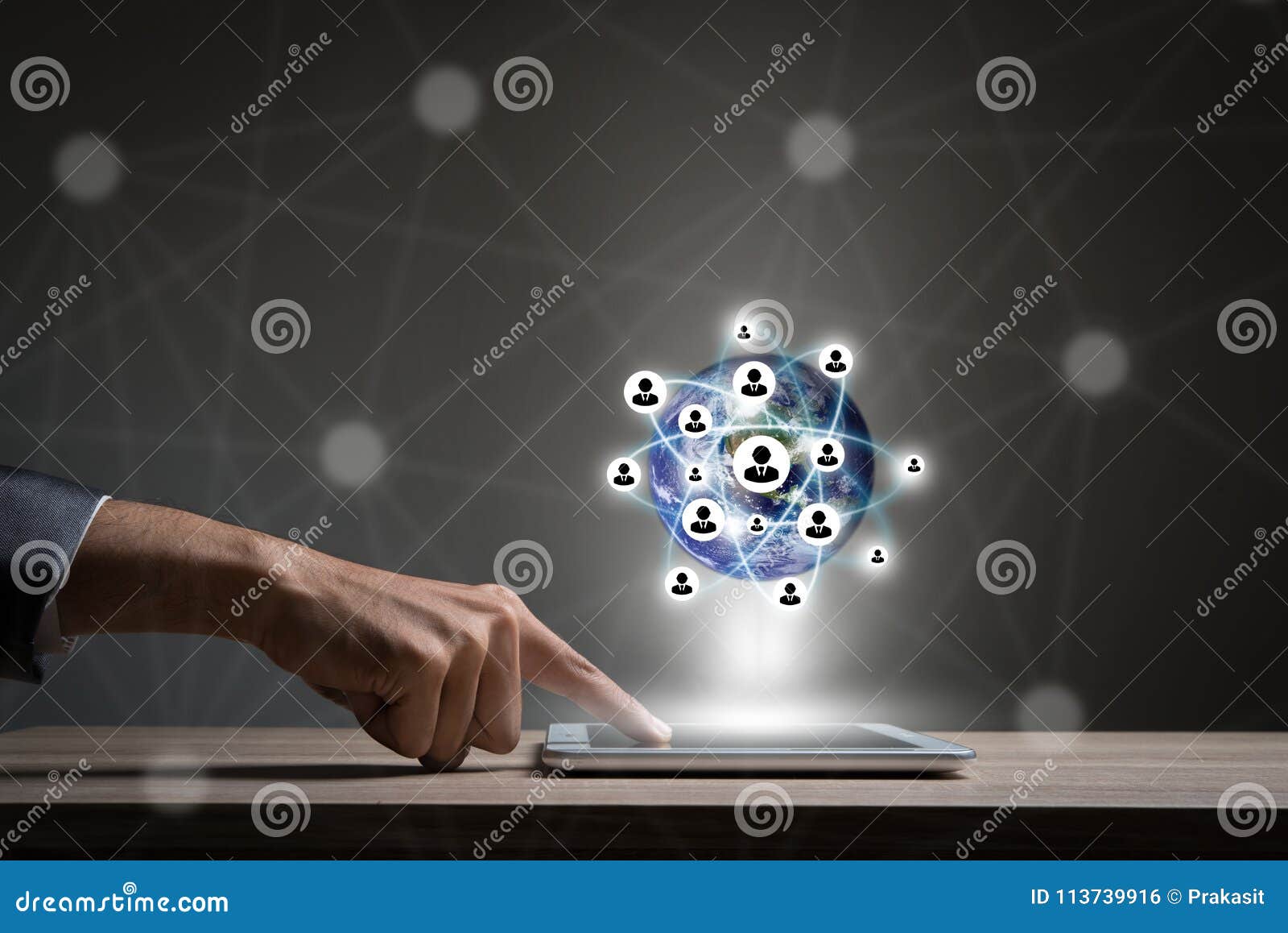 Businessman Hand with Modern Technology, Global Connection People ...