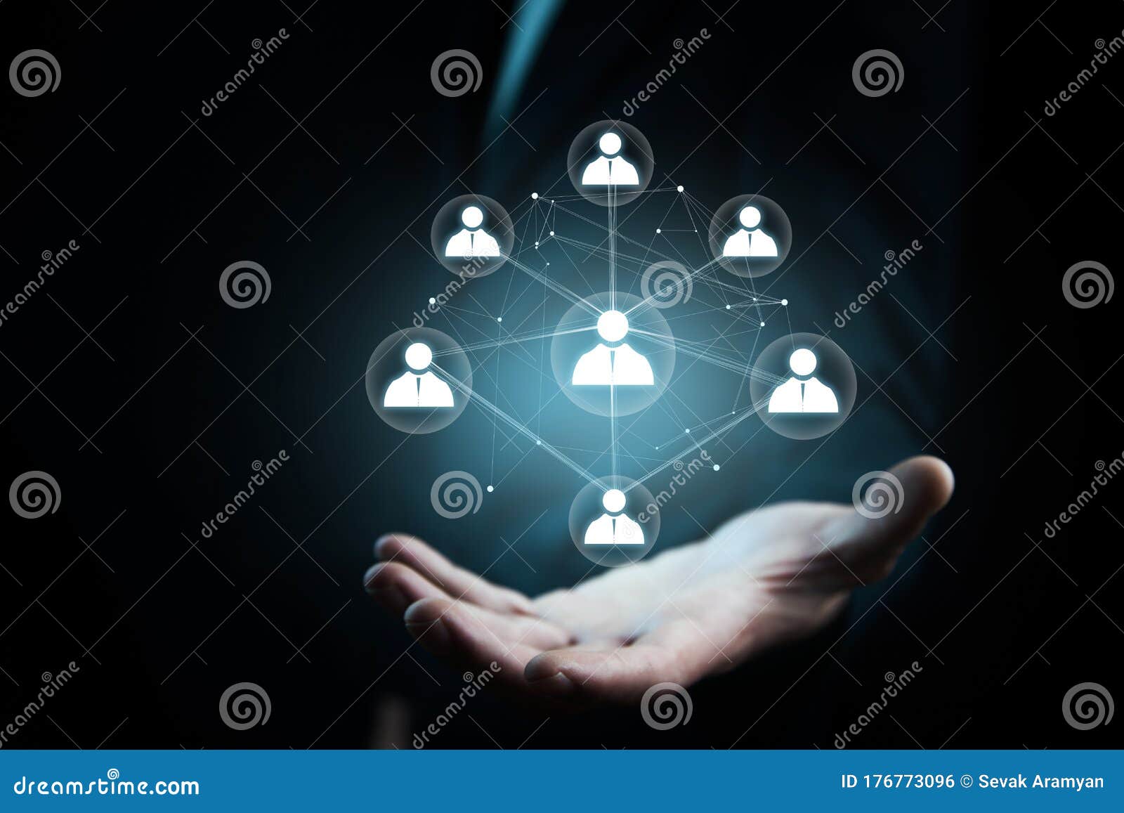 Businessman Hand Network in Screen Stock Photo - Image of hand ...