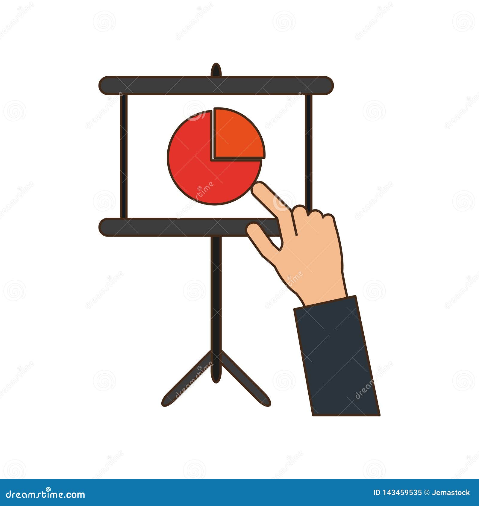 Businessman Hand Pointing Graphs Stock Vector - Illustration of icon ...
