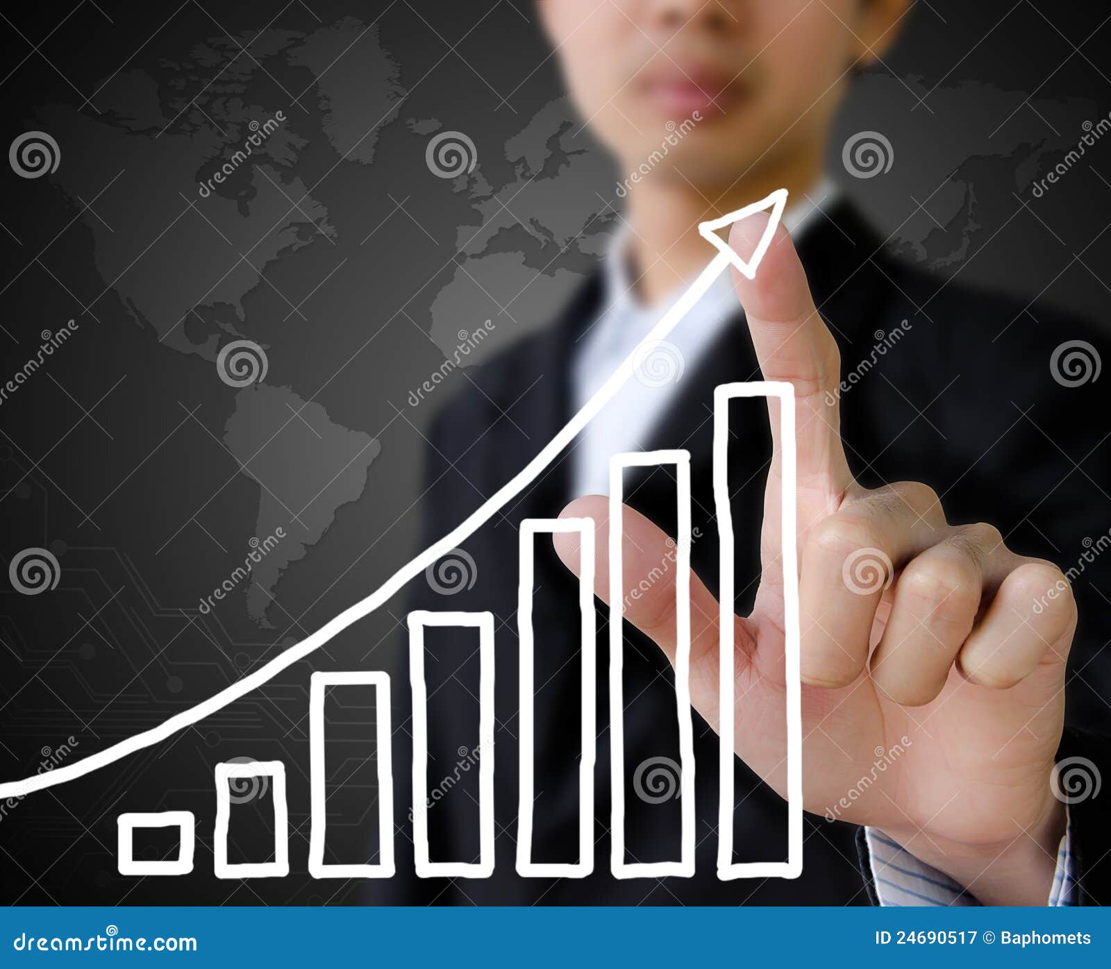 Businessman Hand Pointing Showing Graph Stock Image - Image of ...