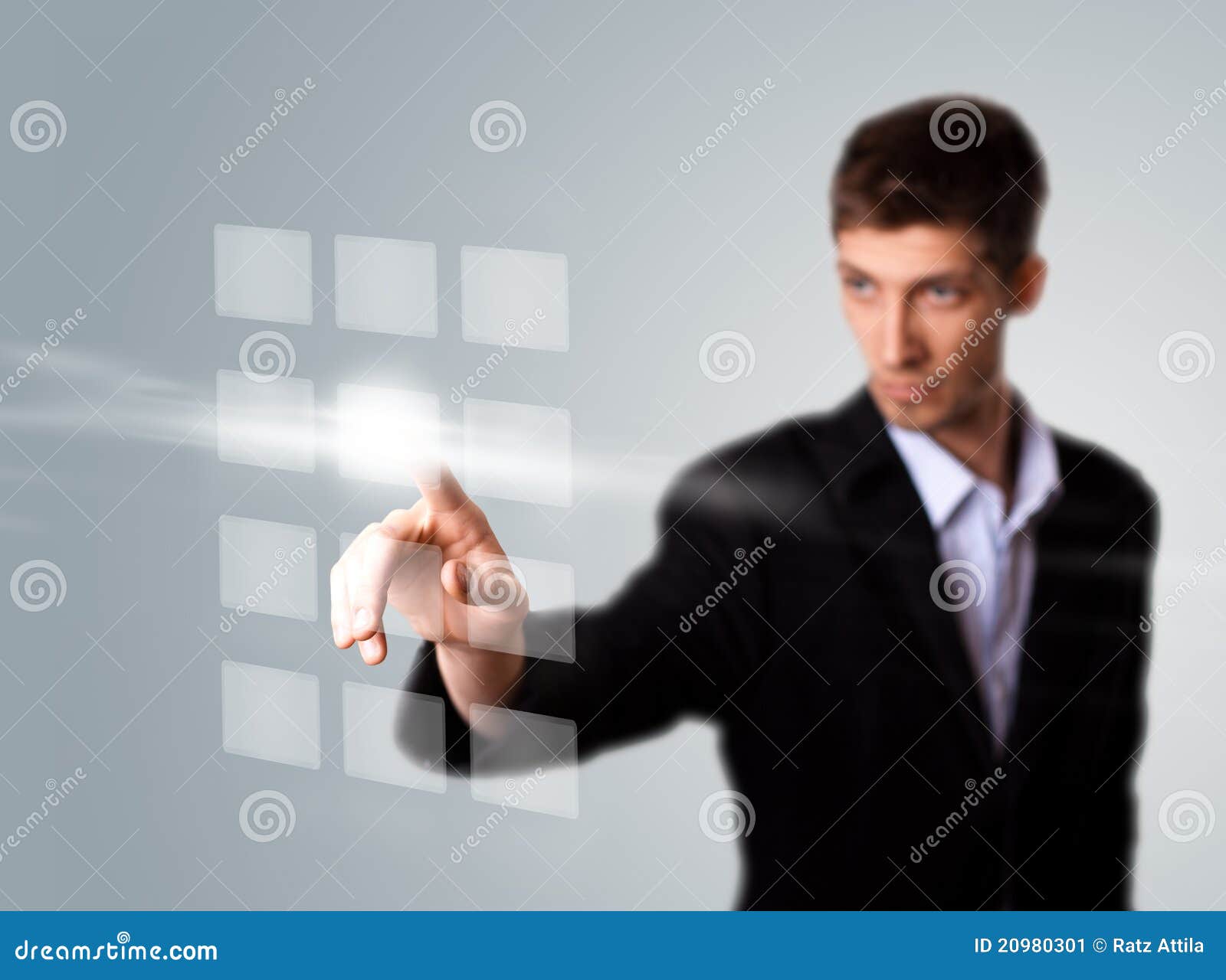 Businessman Hand Pressing Digital Button Stock Image - Image of click ...