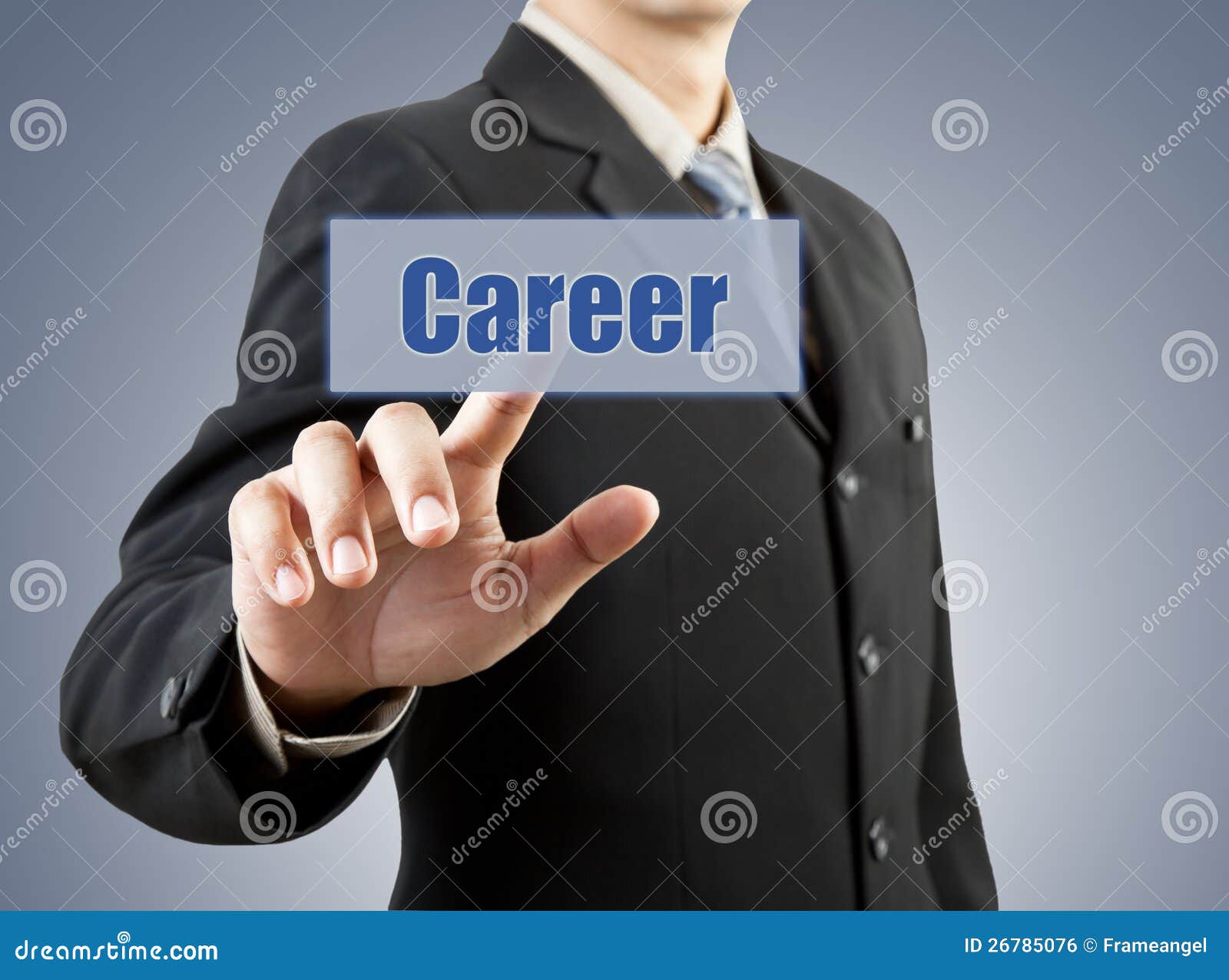 Businessman Hand Pushing Career Button Stock Photo - Image of modern ...