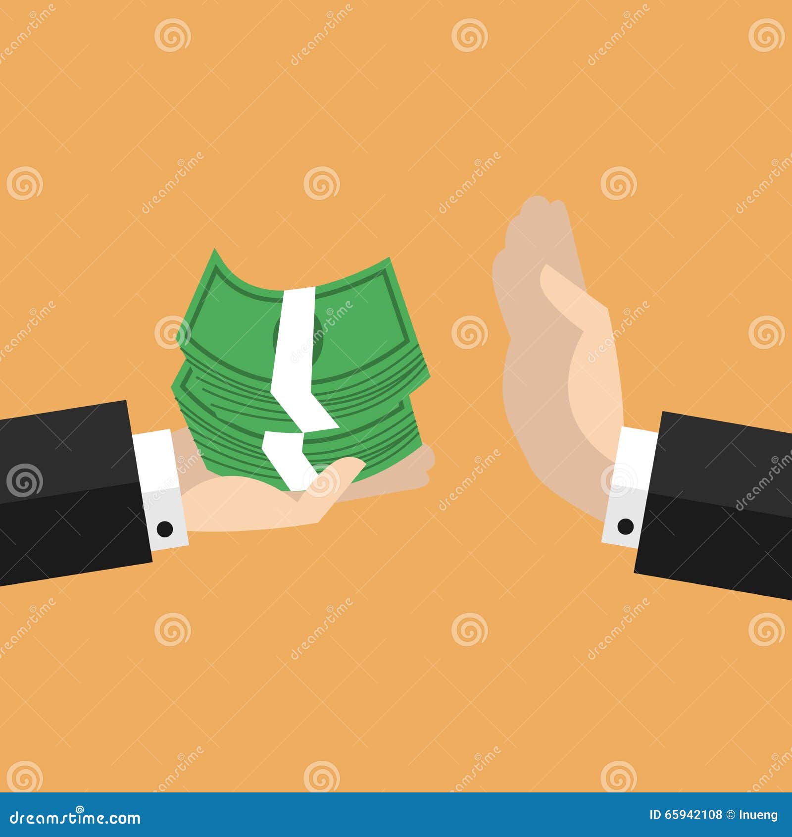 Businessman Hand Refusing the Offered Money Stock Vector - Illustration ...