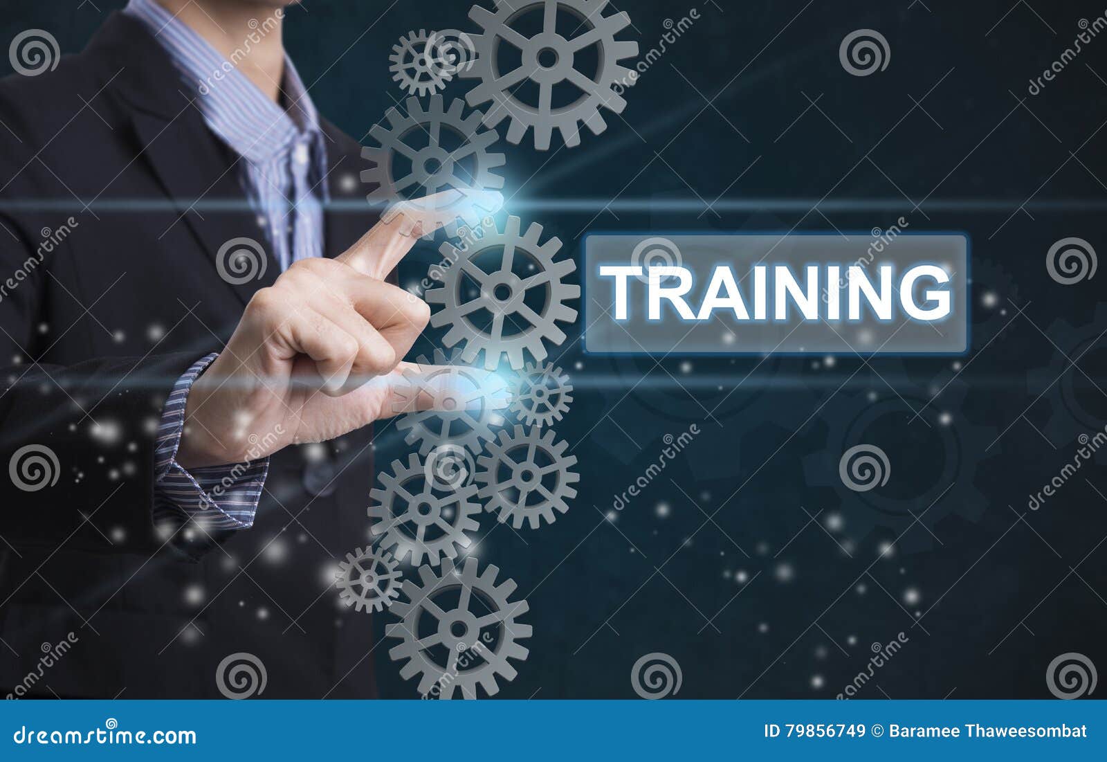 Businessman Hand Select Wording Training. Stock Image - Image of ...