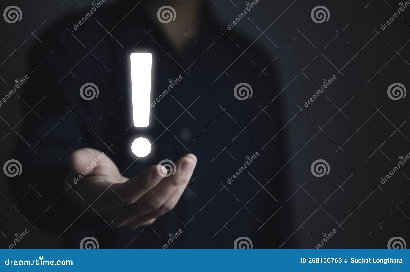 Businessman Hand Showing Exclamation Point Business Development Ideas ...