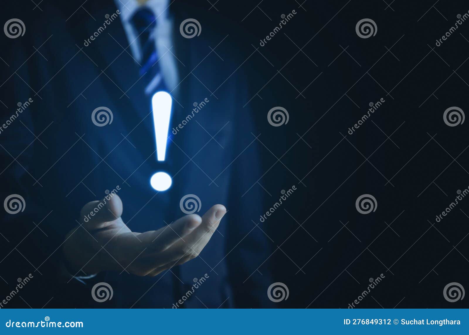 Businessman Hand Showing Exclamation Point Business Development Ideas ...