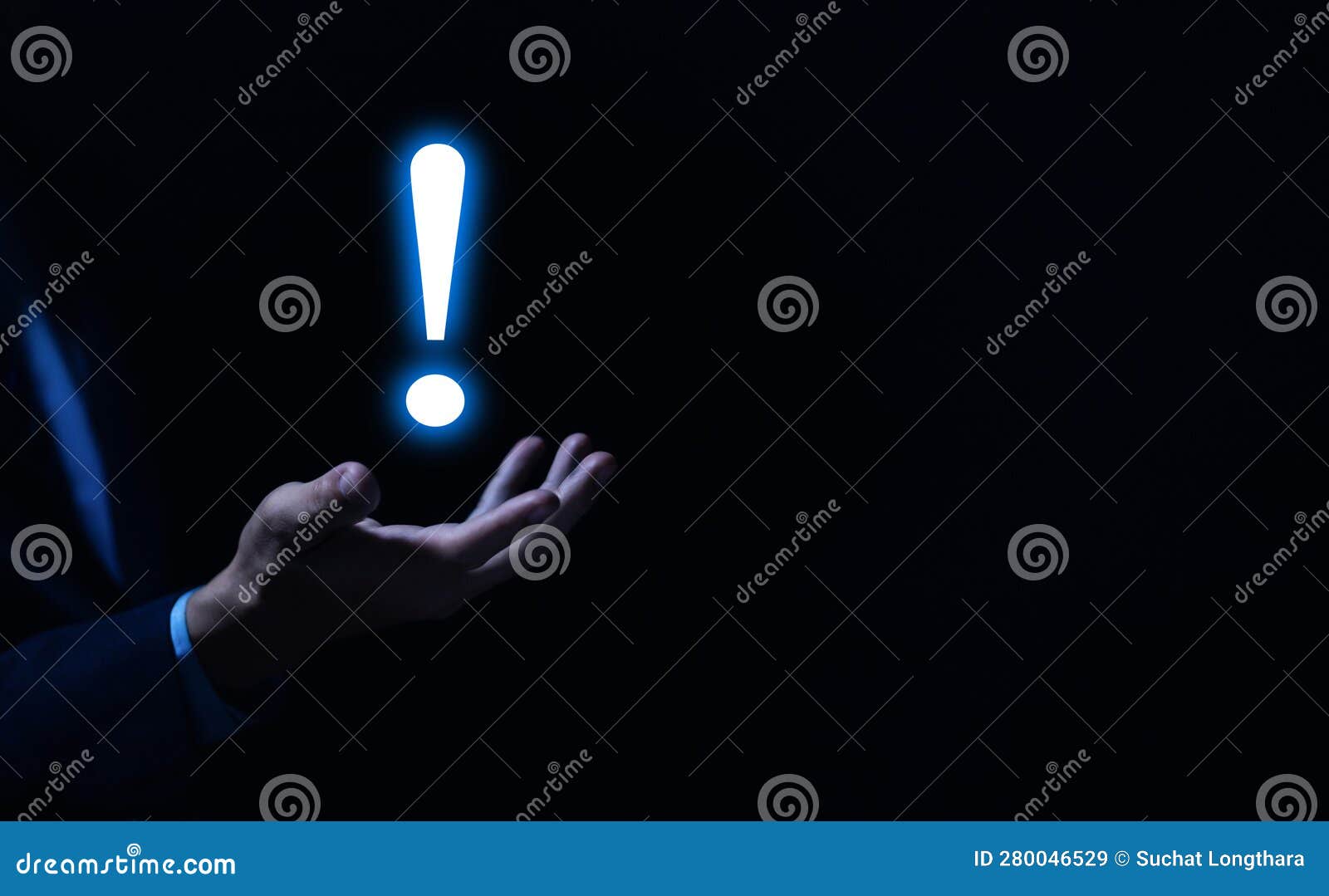 Businessman Hand Showing Exclamation Point Business Development Ideas ...