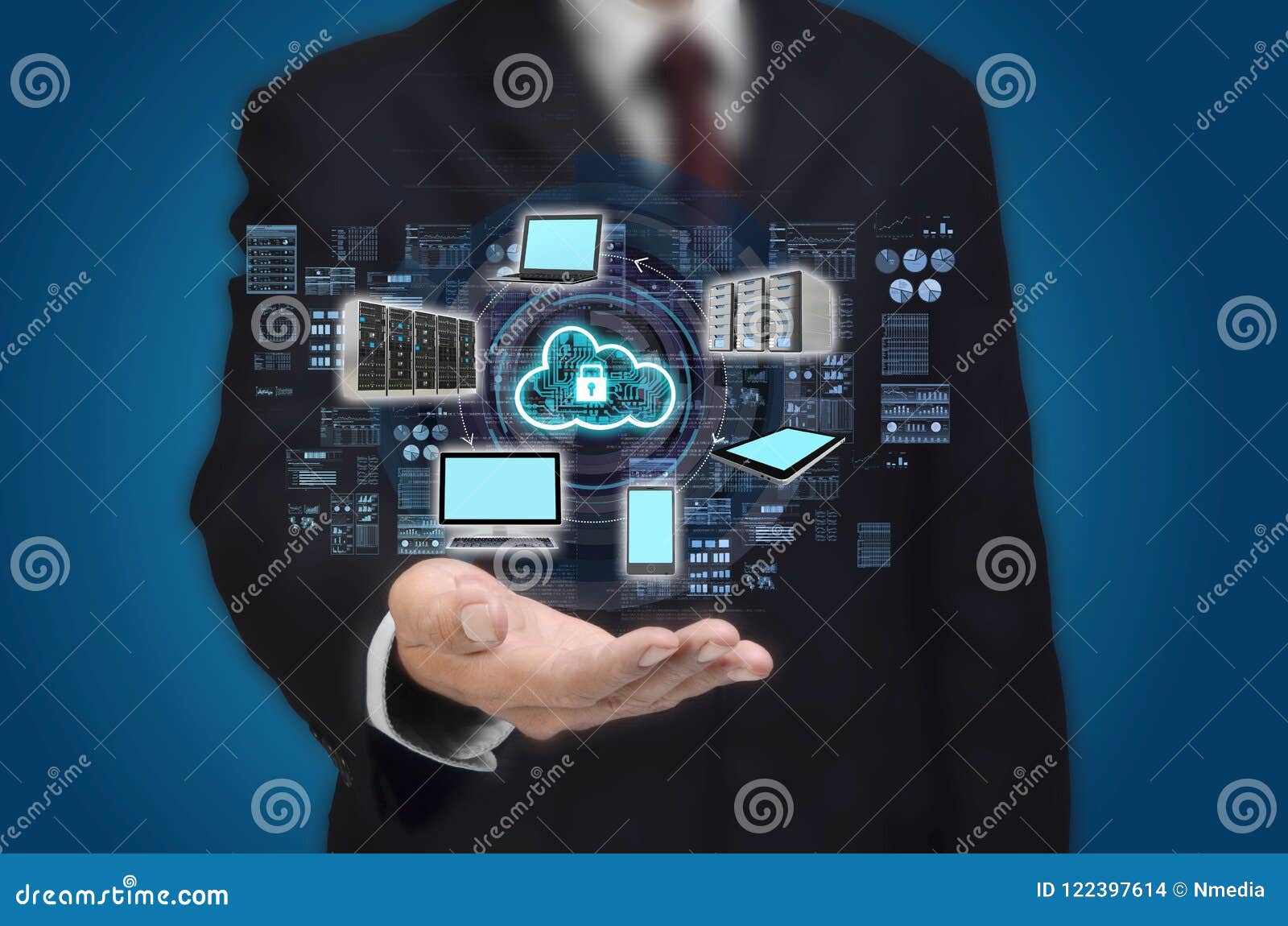 Internet Secure Cloud Concept Stock Photo - Image of communication ...