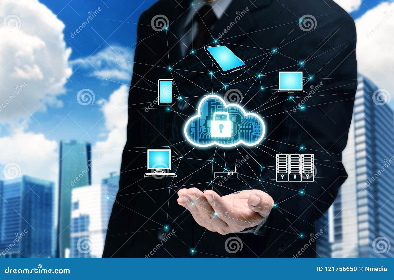 Secured Internet Cloud Server Concept Stock Photo - Image of ...