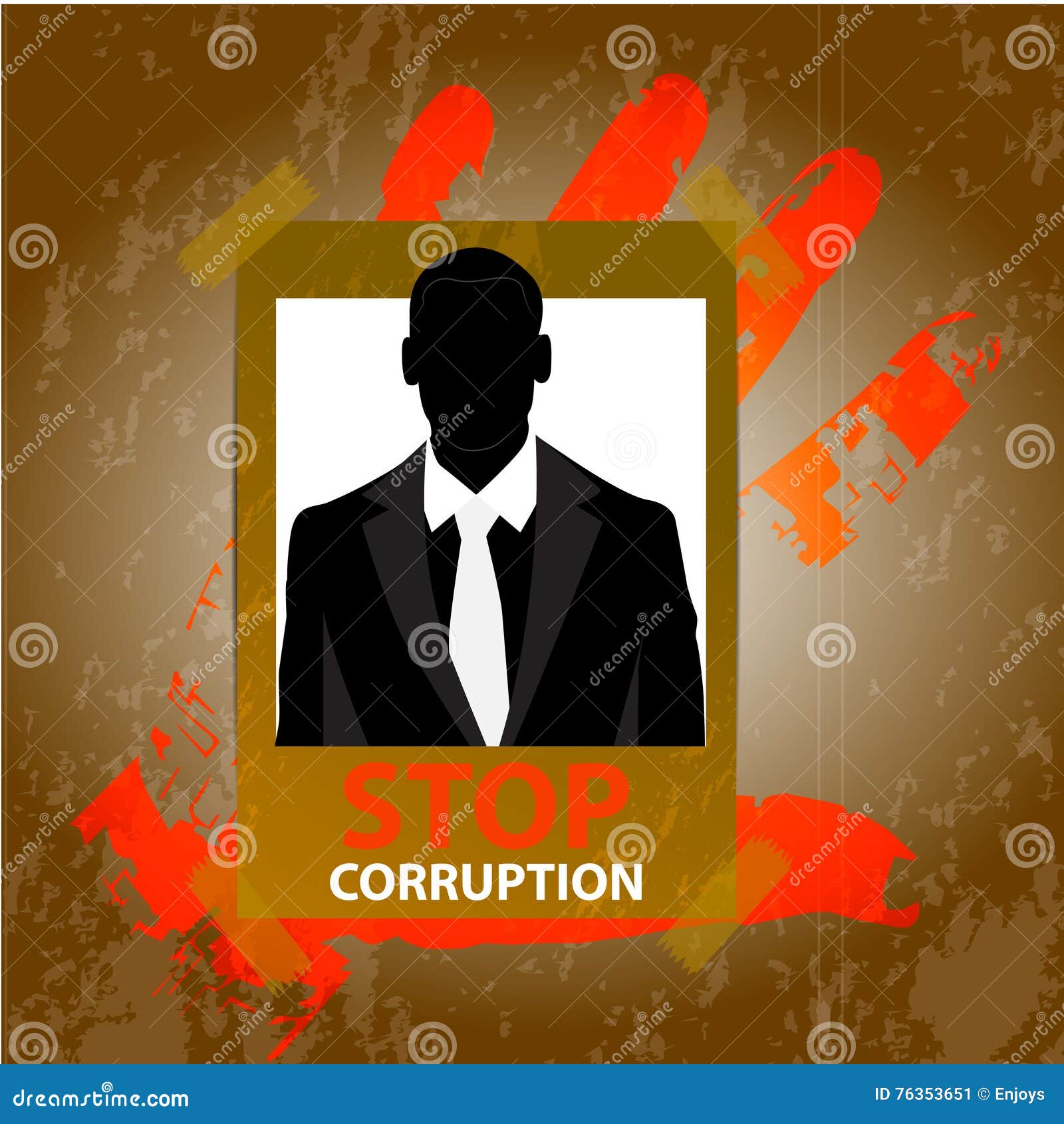 Businessman with Hand in Sign Stop Corruption Concept . Stock ...