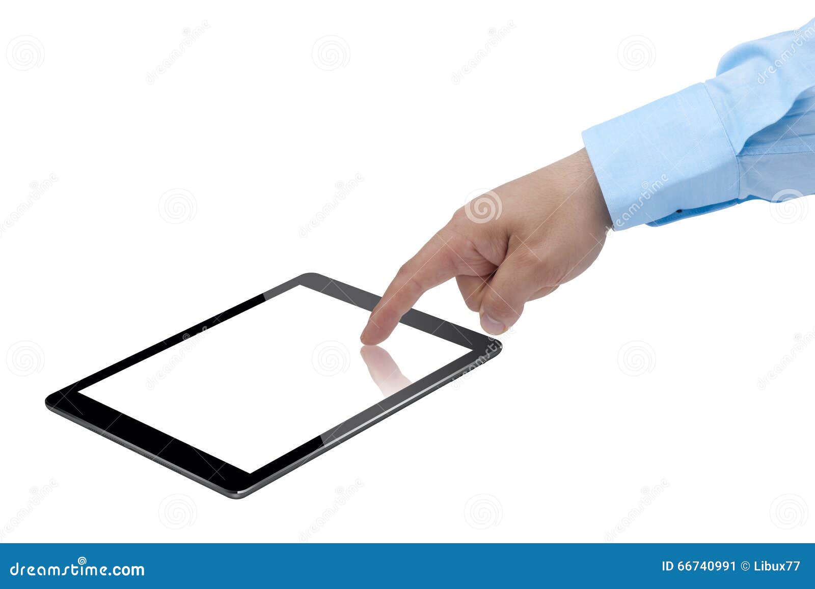 Businessman Hand Tapping Pad Screen Stock Image - Image of businessman ...