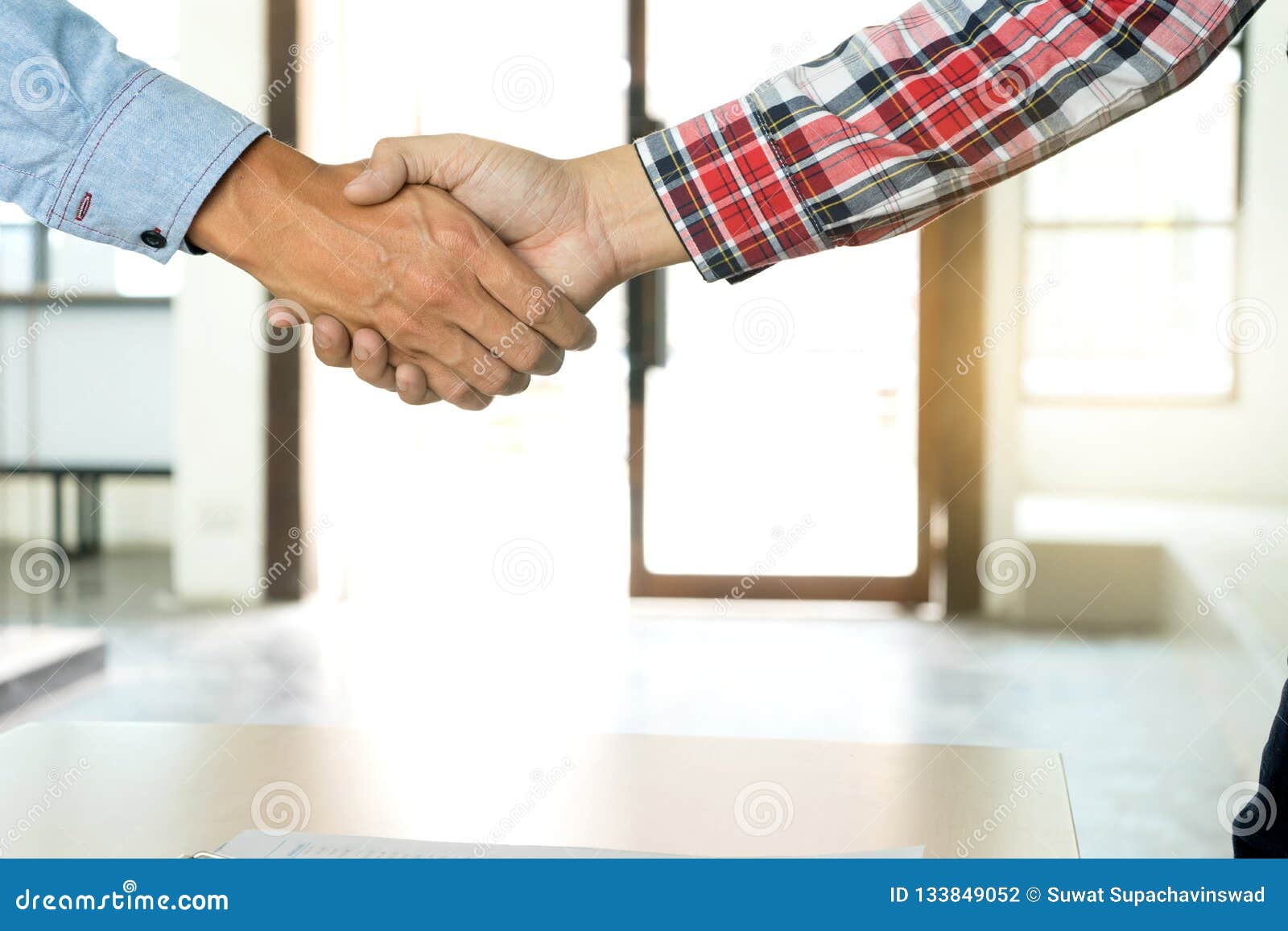 Businessman Hand Together Handshake for Business Project Stock Photo ...