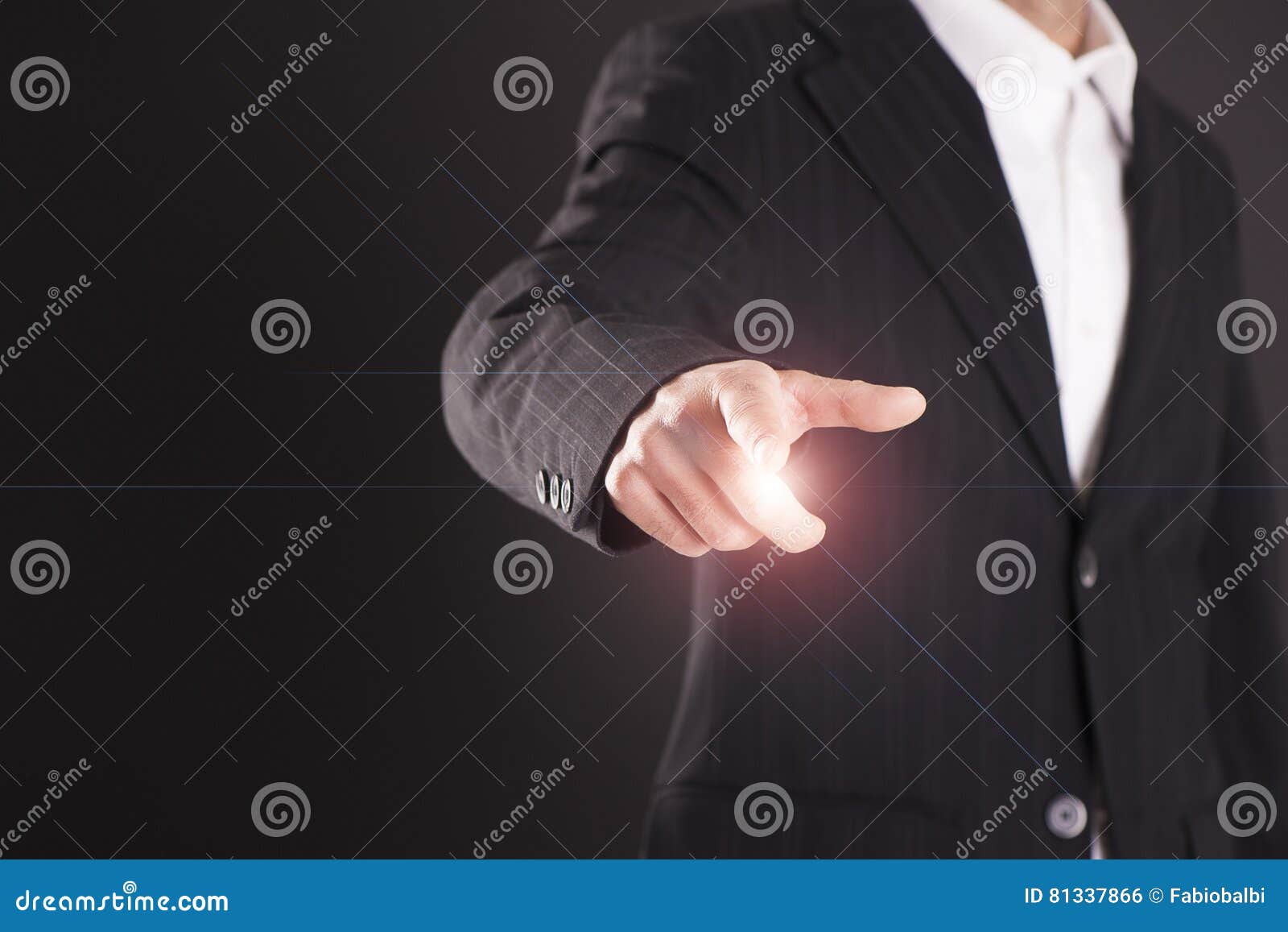Businessman Hand Touching Empty Virtual Screen Stock Photo - Image of ...