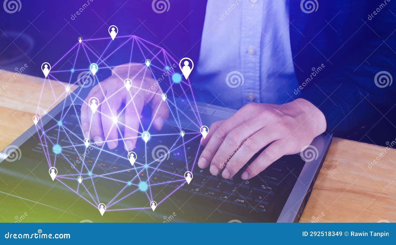 Businessman Hand Touching Global Infrastructure Network on Virtual ...