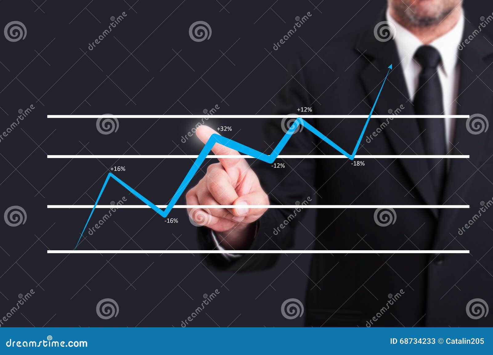 Businessman Hand Touching Modern Graph on Touch Screen Stock Image ...